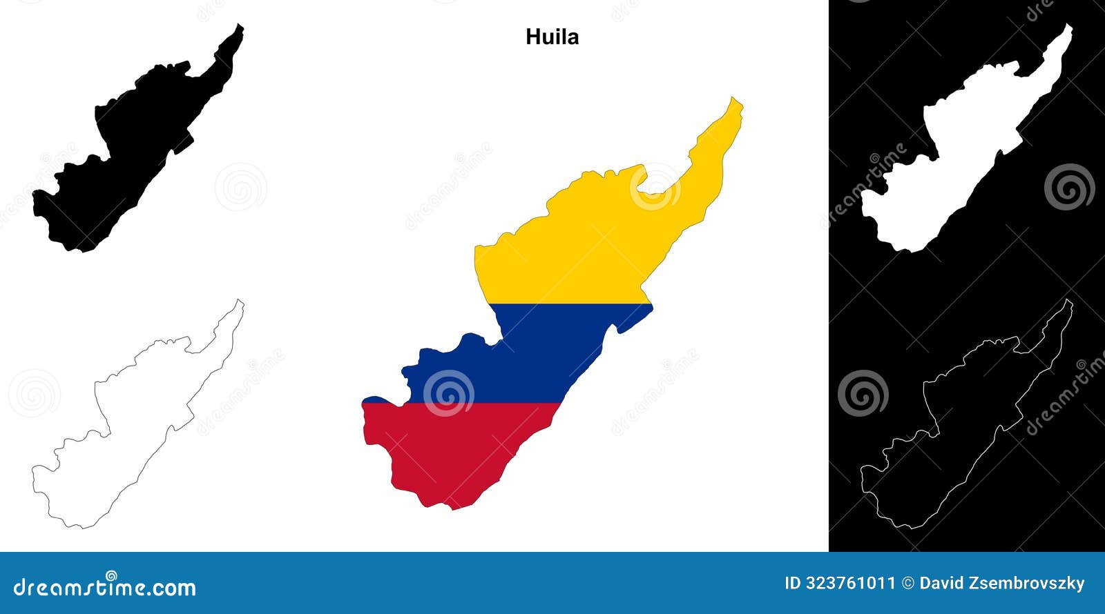 Huila outline map stock illustration. Illustration of department ...