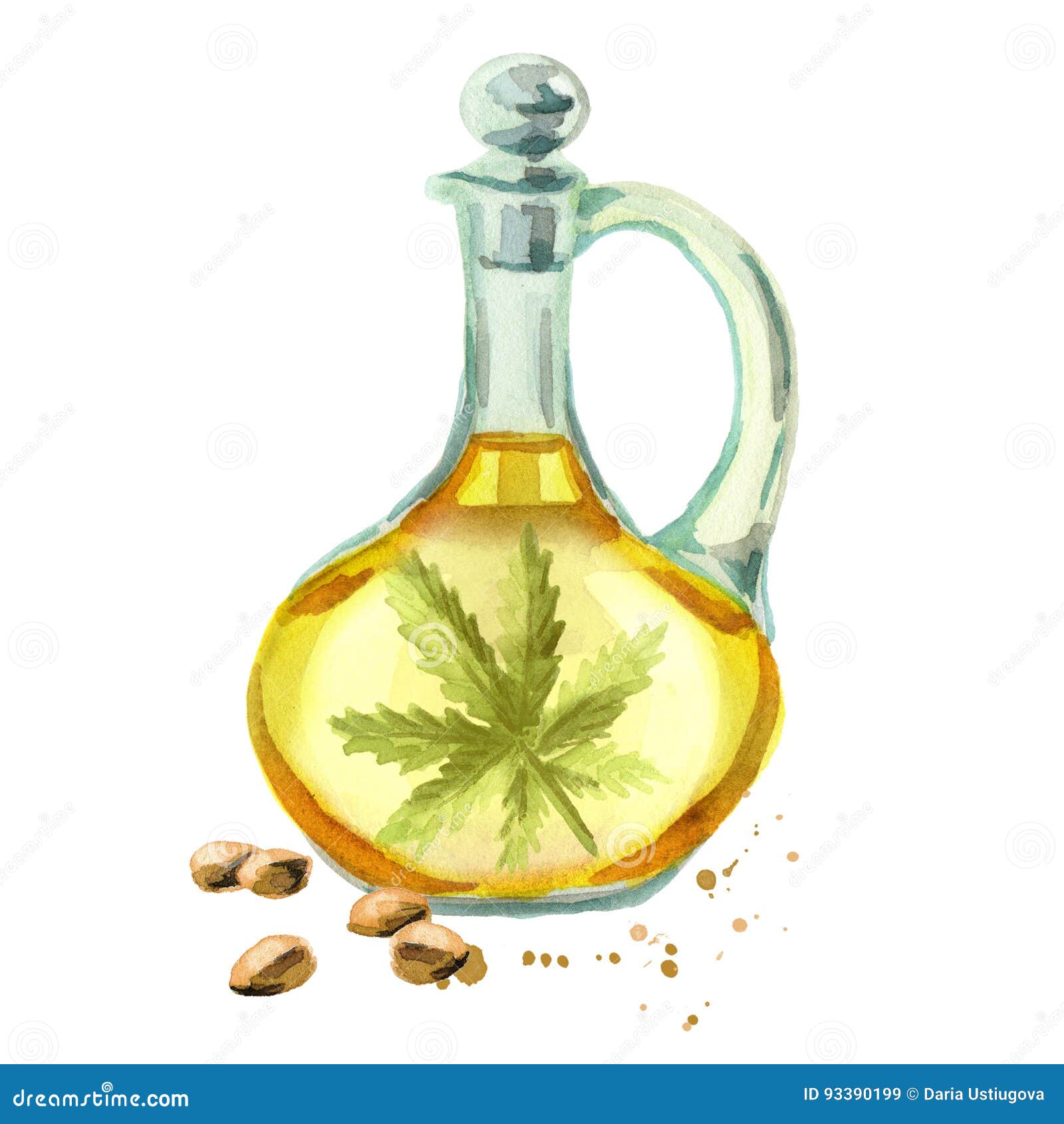 Huile de chanvre illustration stock. Illustration du marijuana - 93390199