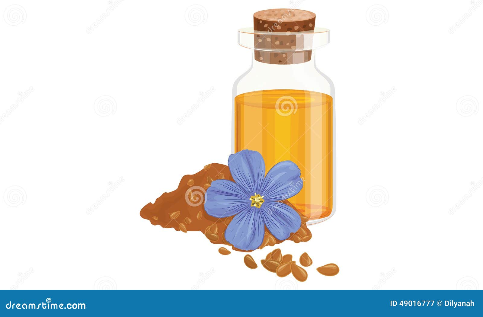 Huile et fleur de lin illustration de vecteur. Illustration du centrale ...