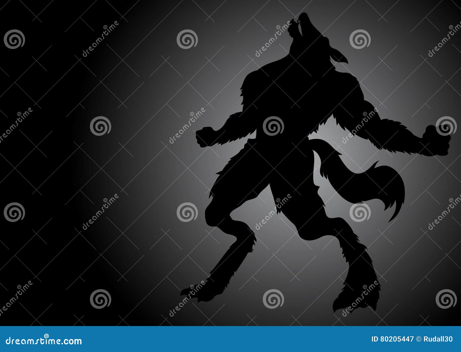 Huilende Weerwolf in Dark vector illustratie. Illustration of monster ...