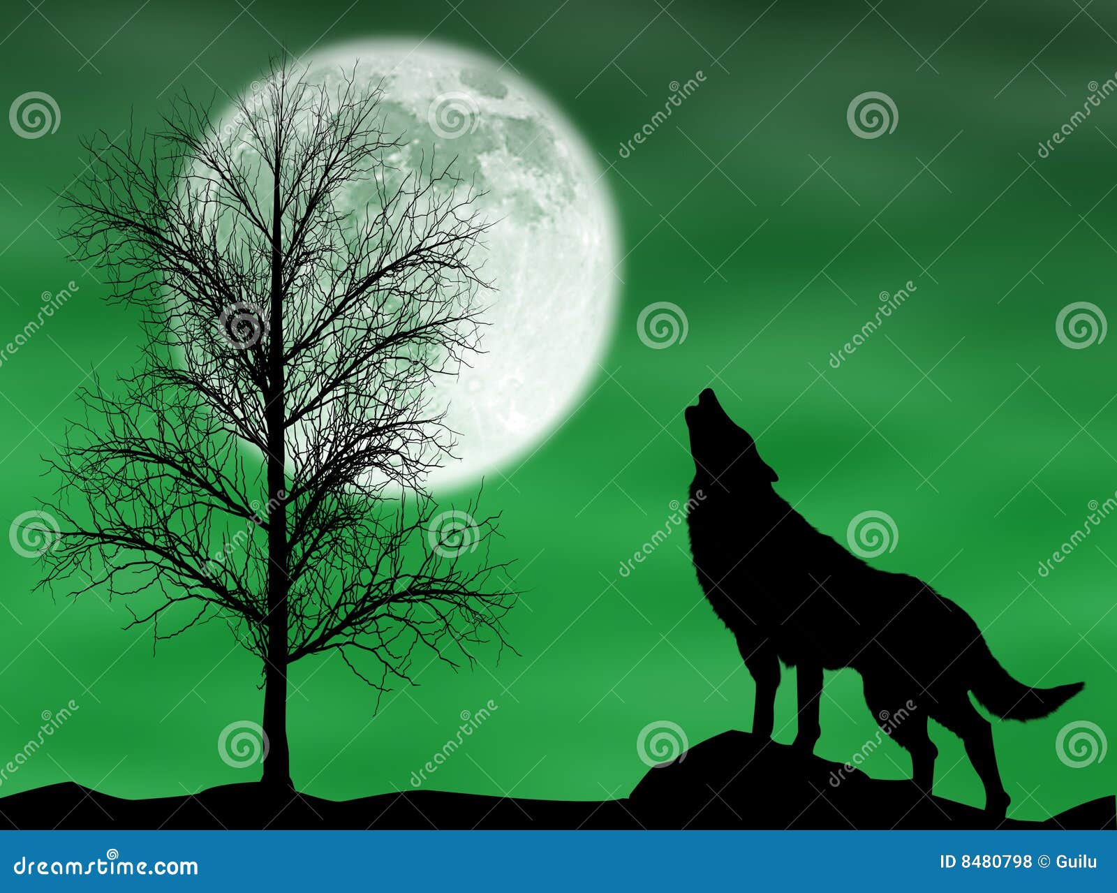 Huilende wolf stock illustratie. Illustration of hemel - 8480798