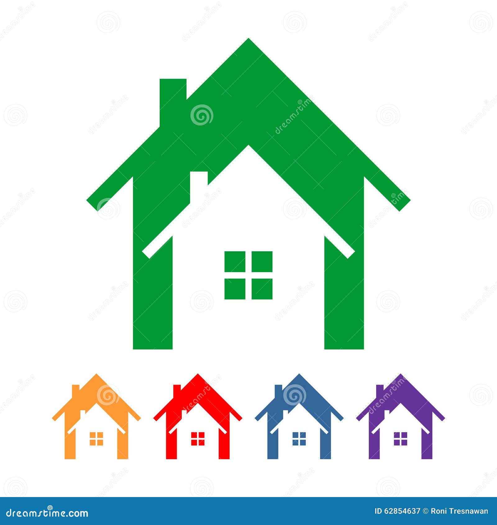 Huis Binnen Huis Logo Template Vector Illustratie - Illustration of ...