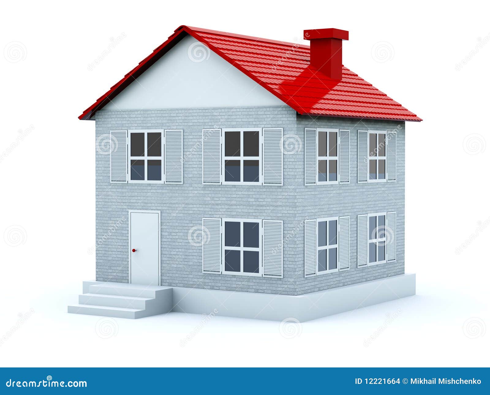 Huis met rood dak stock illustratie. Illustration of milieu - 12221664