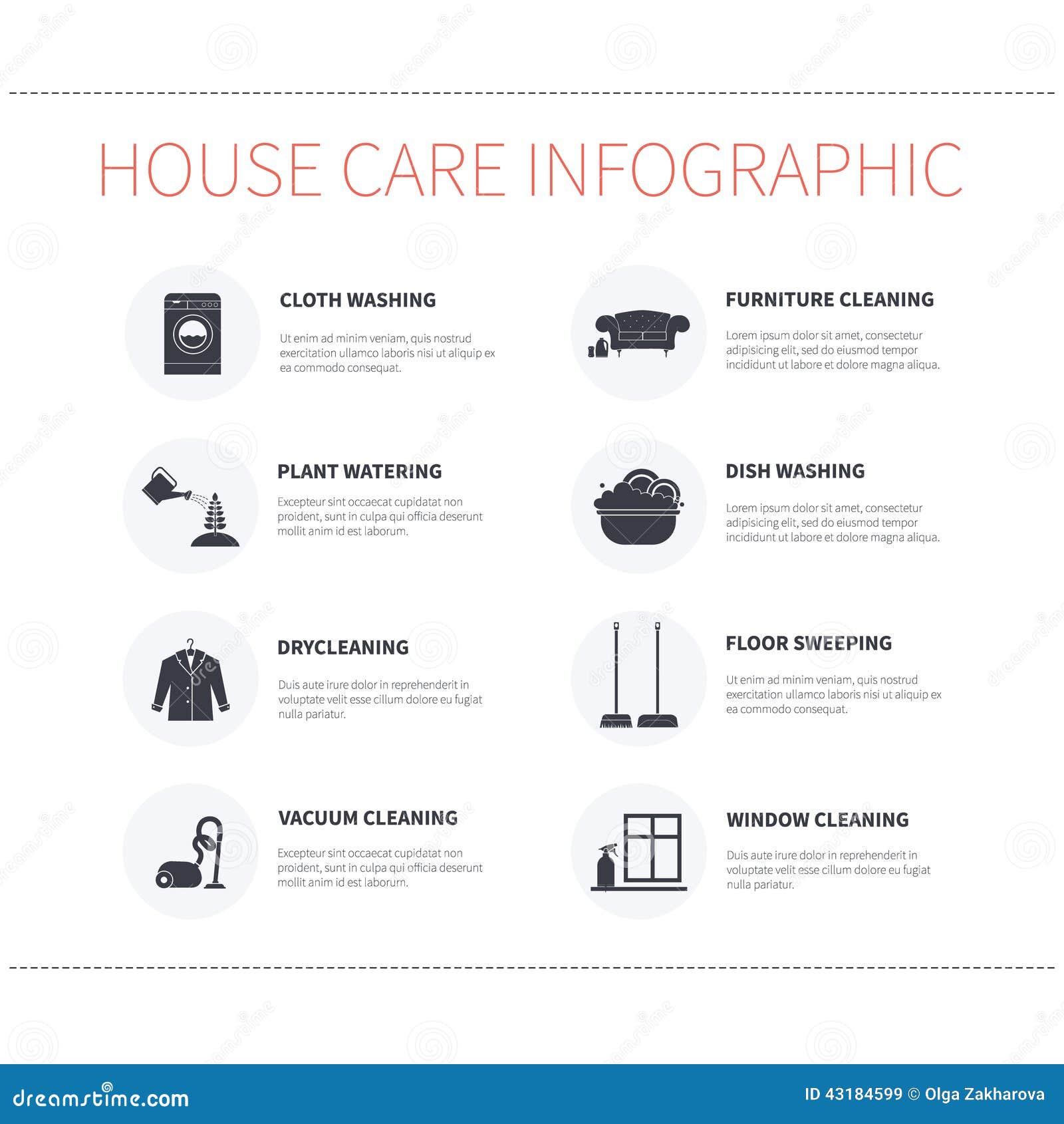 Huishouden Infographic stock illustratie. Illustration of doek - 43184599