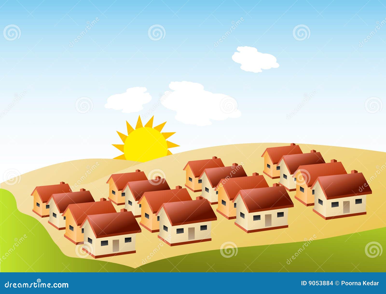 Huizen stock illustratie. Illustration of stad, berg, plattelandshuisje ...