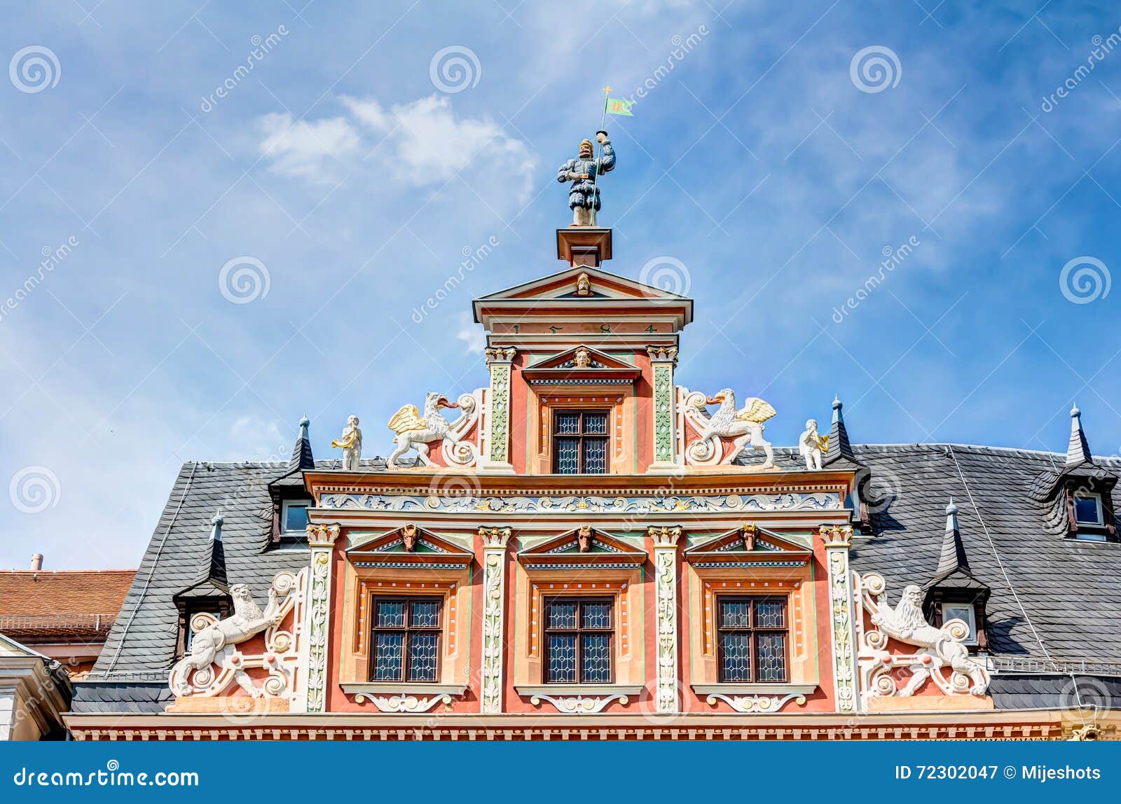 Huizen in De Stijl Van De Renaissancearchitectuur Stock Afbeelding ...