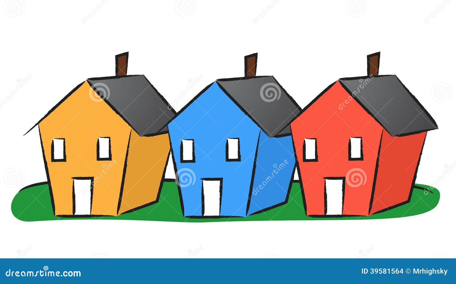 Huizen op een rij vector illustratie. Illustration of huizen - 39581564