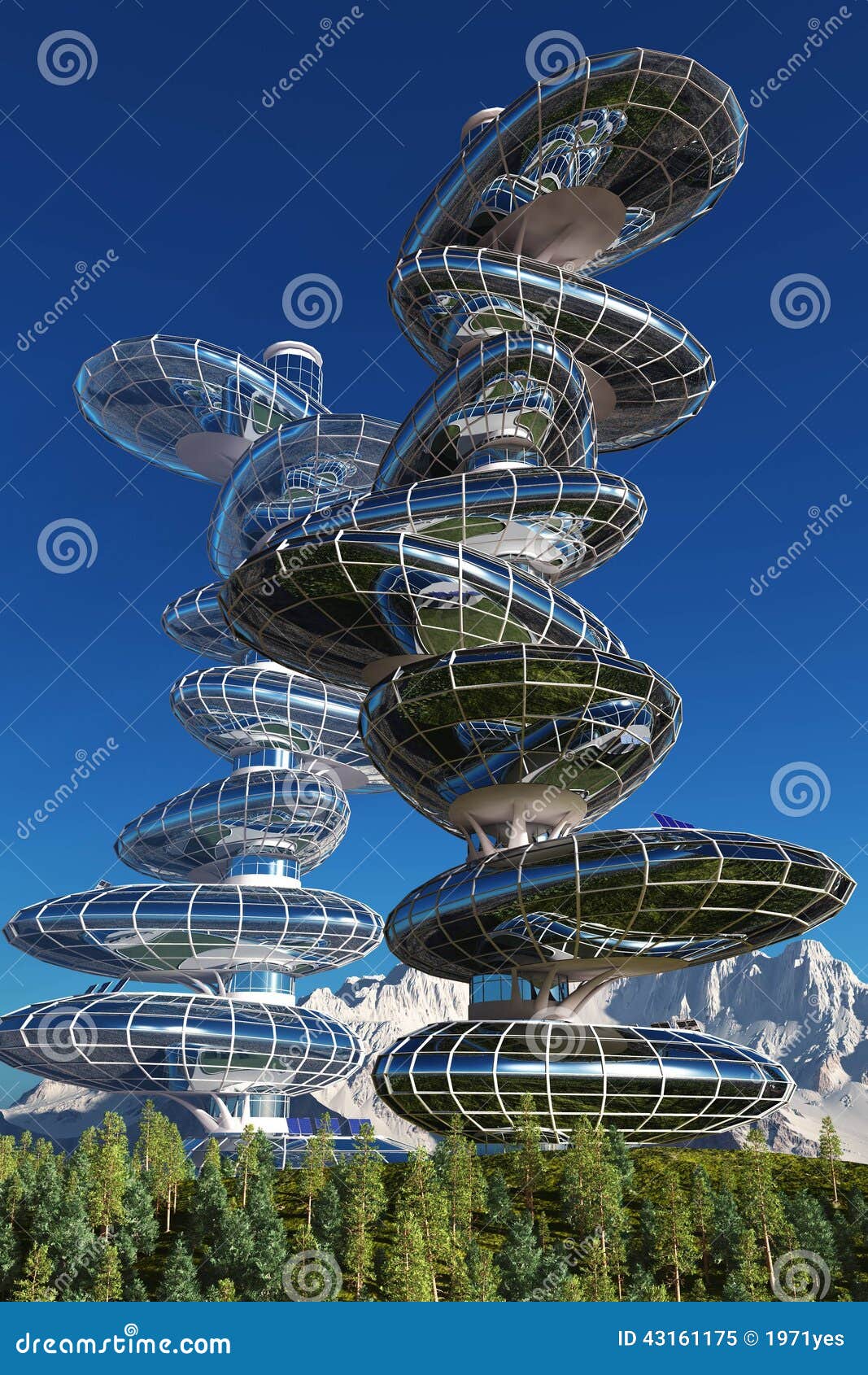 Huizen van de toekomst stock illustratie. Illustration of blauw - 43161175