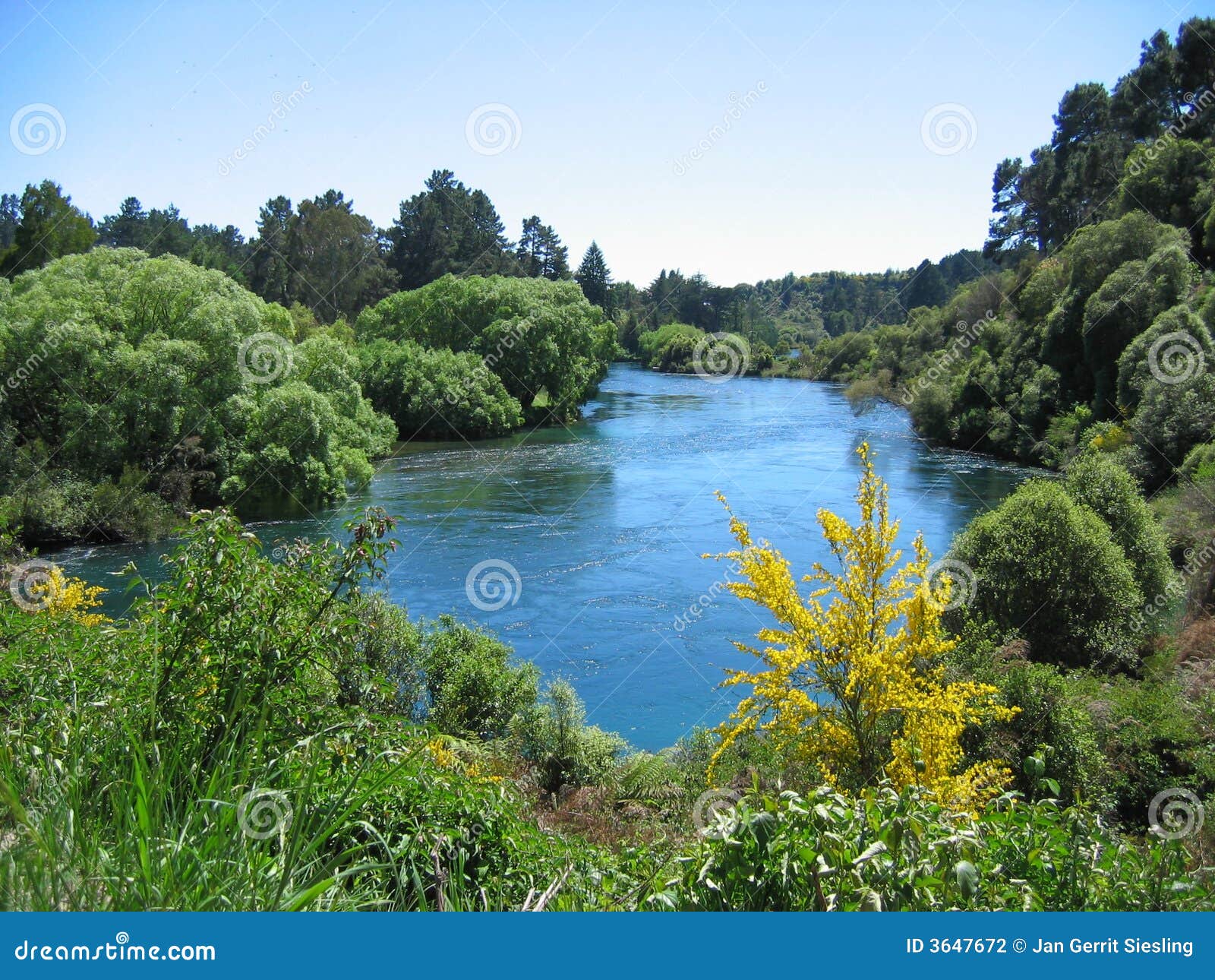 Huka Falls River stock photo. Image of blue, river, falls - 3647672