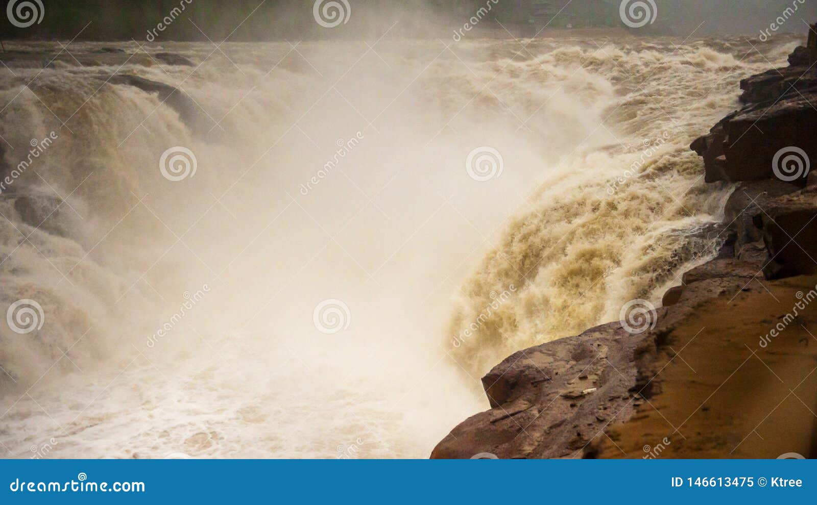 Hukou Waterfall stock image. Image of china, hukou, jixian - 146613475
