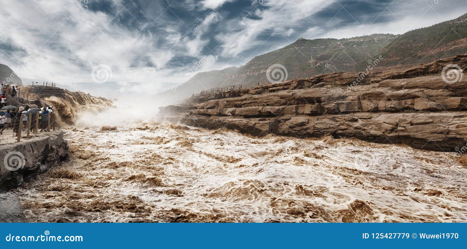 HuKou Waterfall of the Yellow River Editorial Stock Image - Image of ...