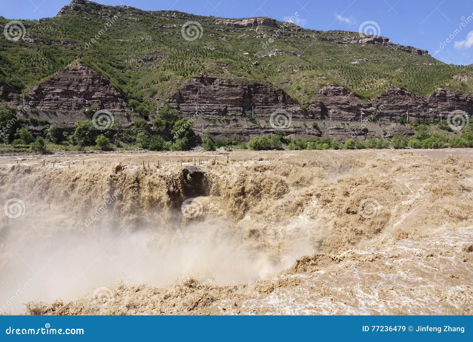 Hukou Waterfall of Yellow River Stock Image - Image of waterfall ...