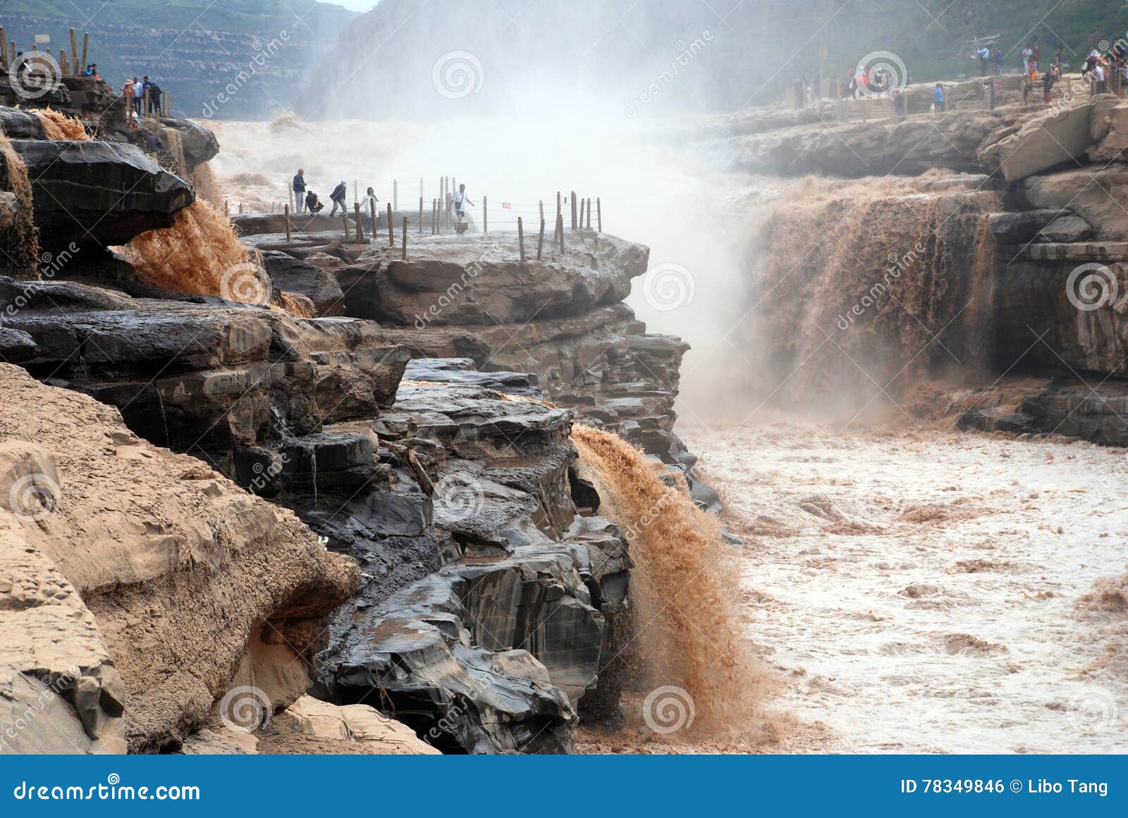 Hukou Waterfall of Yellow River Editorial Photo - Image of second ...
