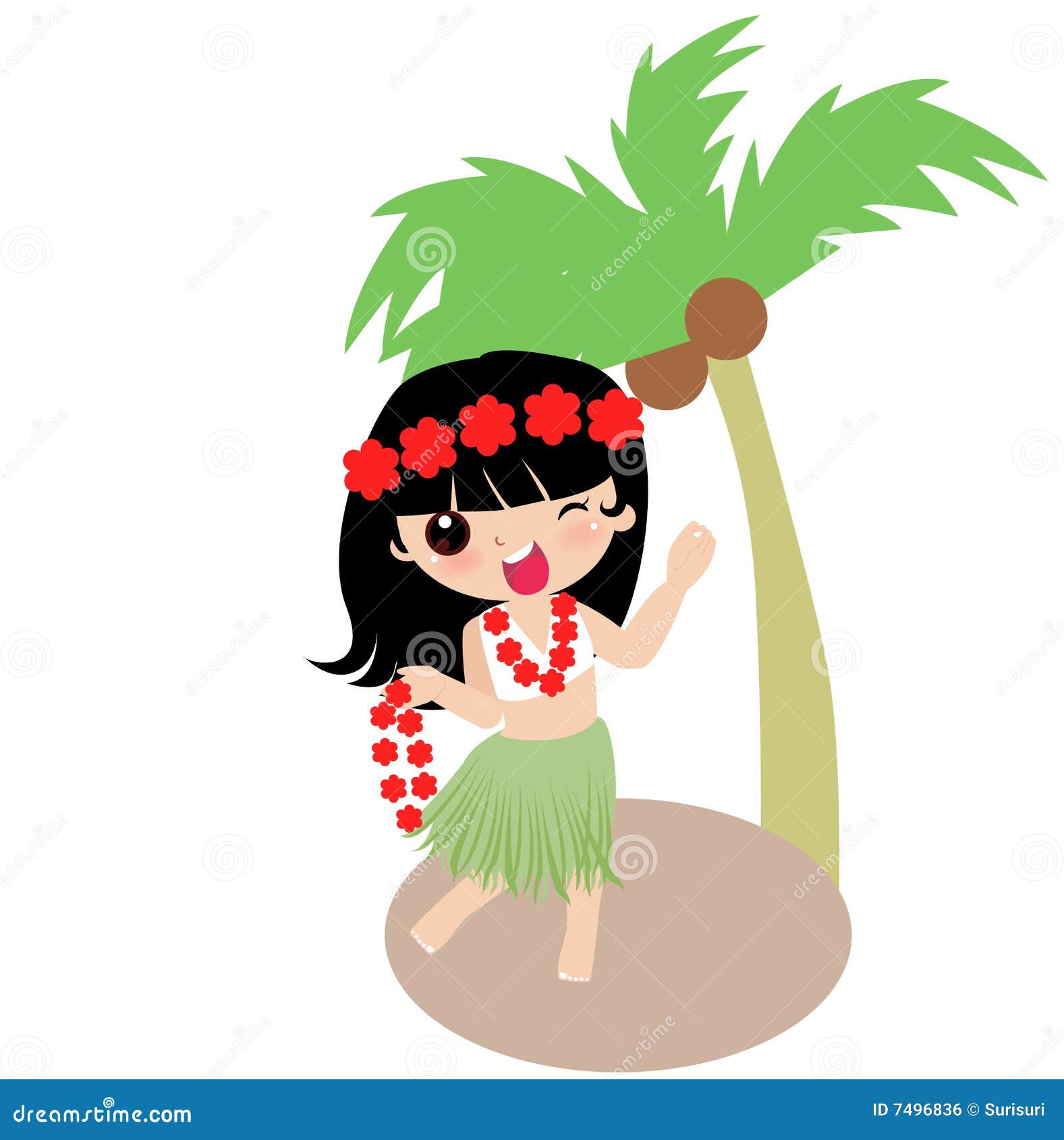 Hula Girl stock vector. Illustration of holiday, pacific - 7496836
