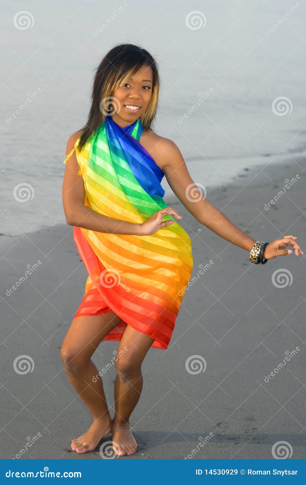 Hula Girl in Colorful Sarong Stock Image - Image of colorful, cute ...