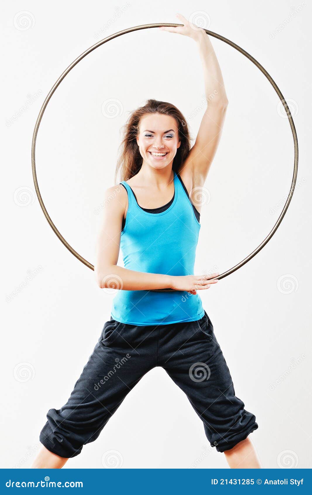 Hula-Hoop stock image. Image of brunette, acrobat, gymnastics - 21431285