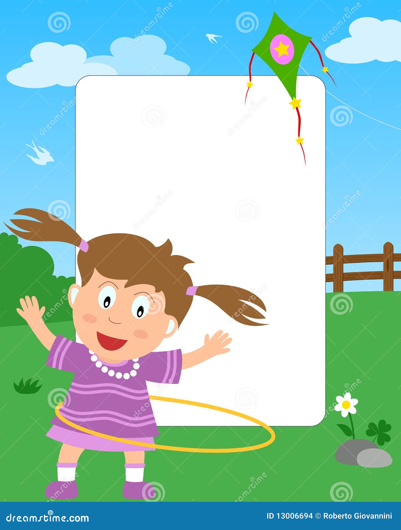 Hula Hoop Girl Photo Frame stock vector. Illustration of healthy - 13006694
