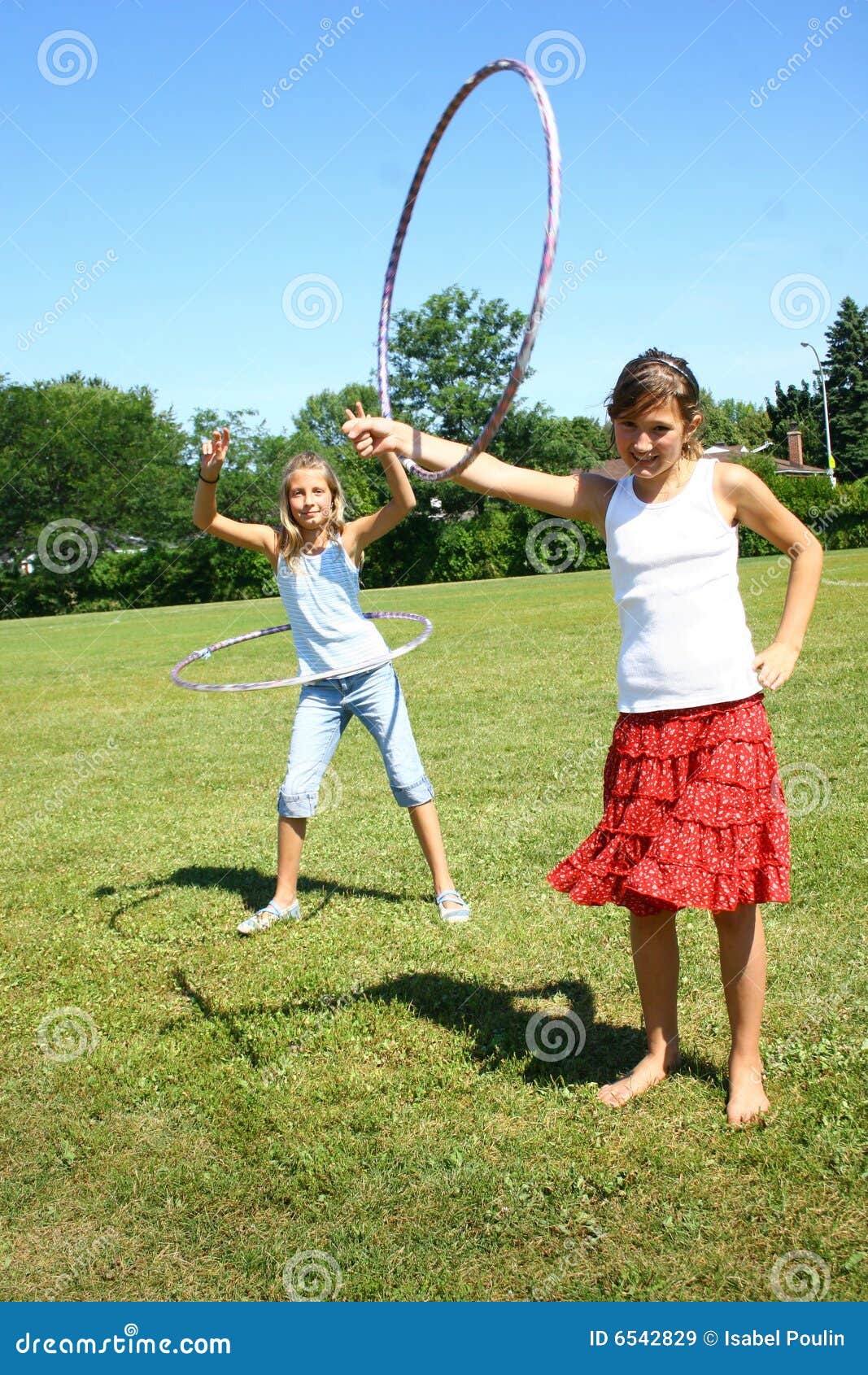 Hula hoop girls stock image. Image of innocence, happy - 6542829