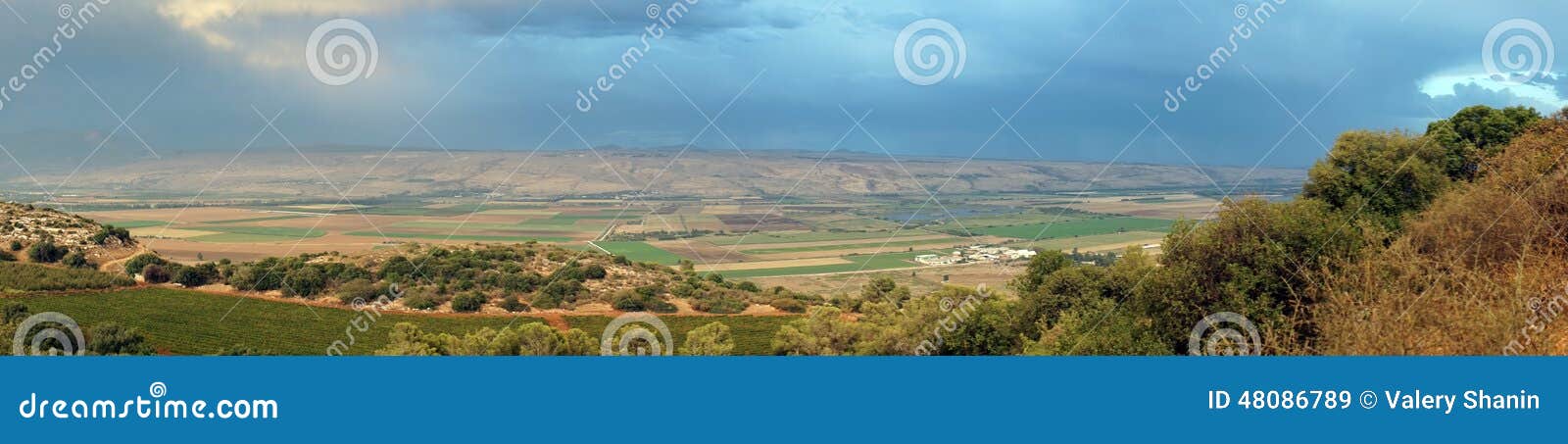 Hula valley stock image. Image of green, hula, hill, cloud - 48086789