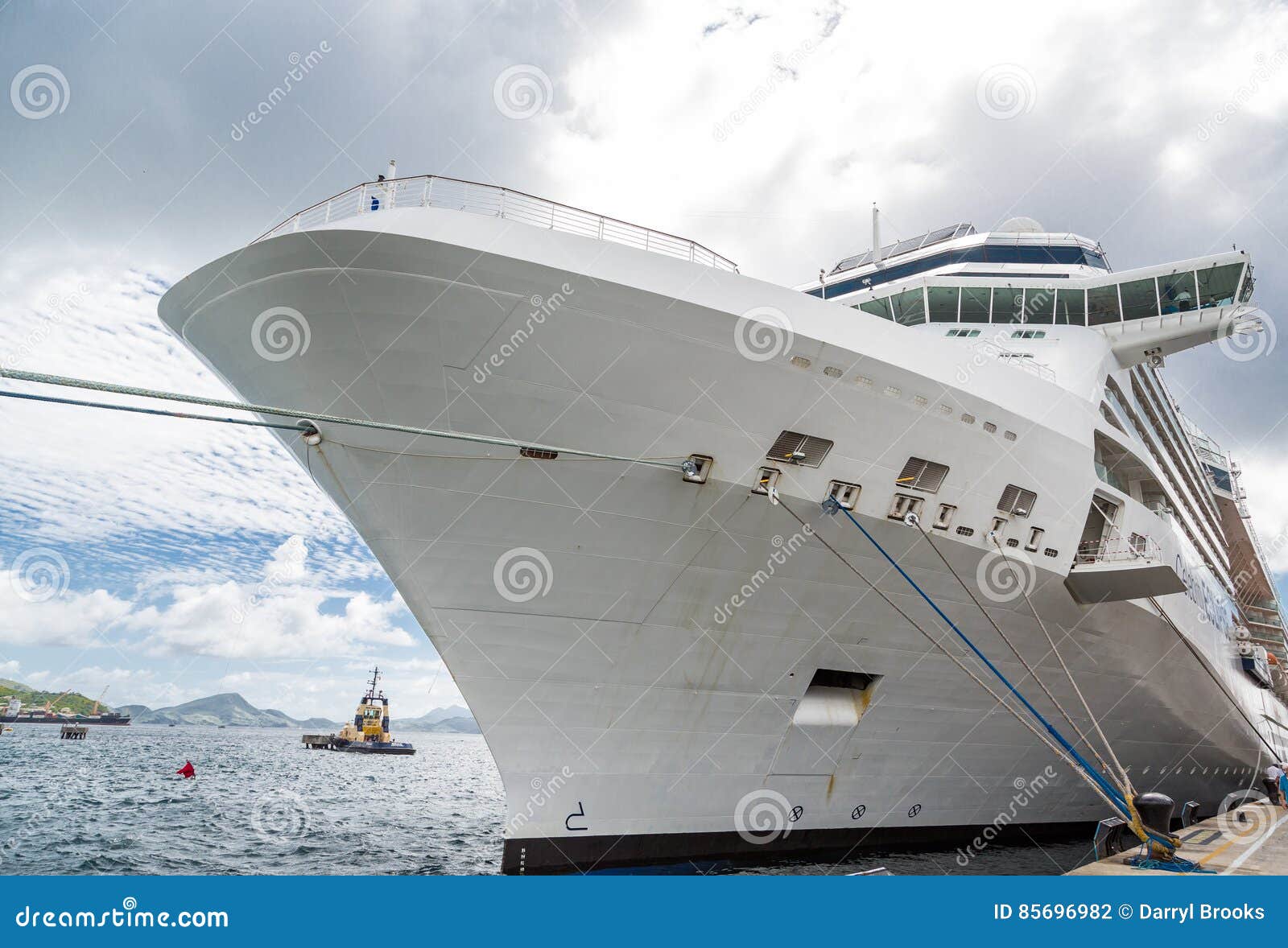 Hull of Cruise Ship with Ropes Editorial Photography - Image of liner ...