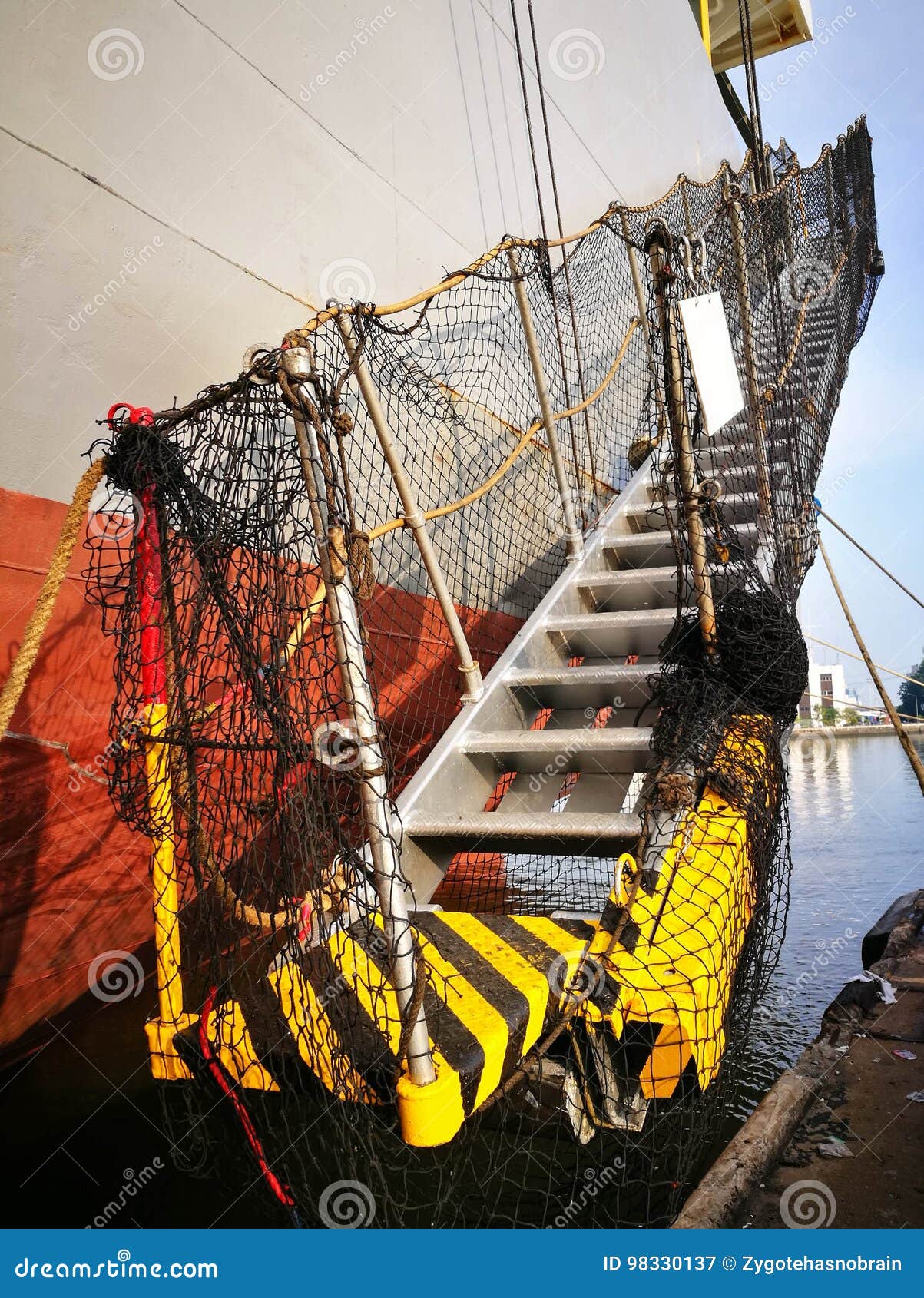 Hull of a Freight Vessel with Ladder Stock Image - Image of port ...