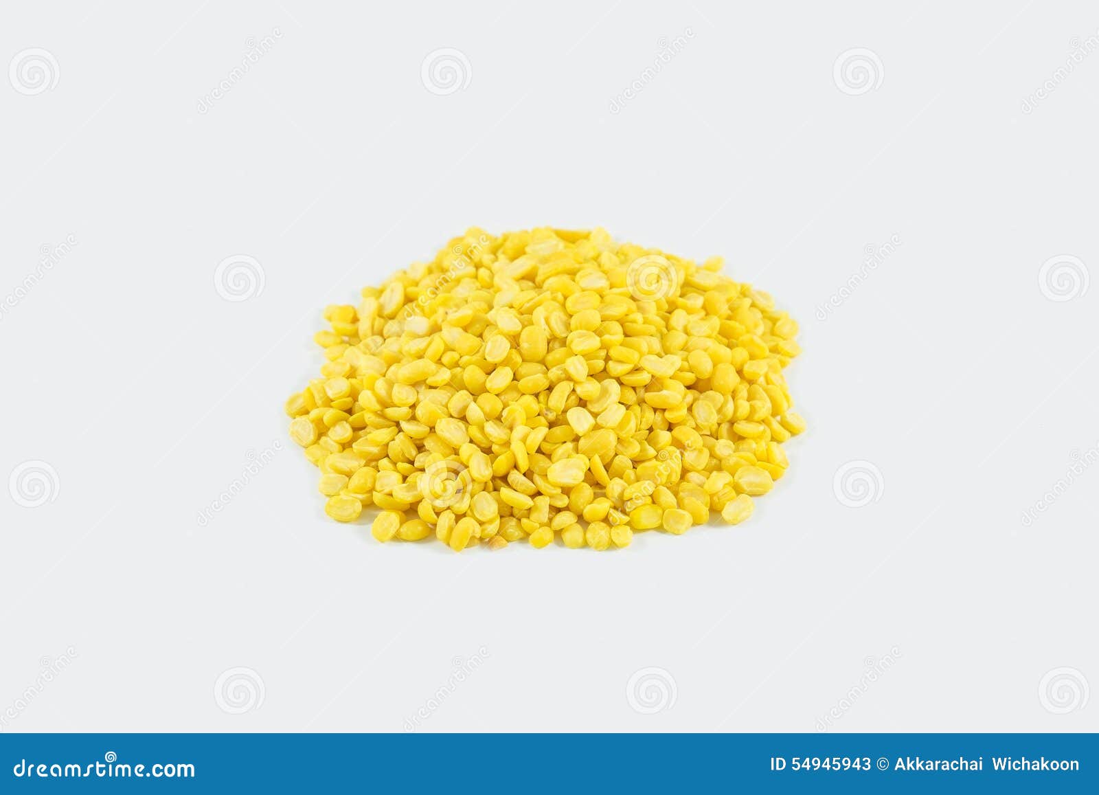 Hulled-split Mung Bean on White Background Stock Image - Image of ...