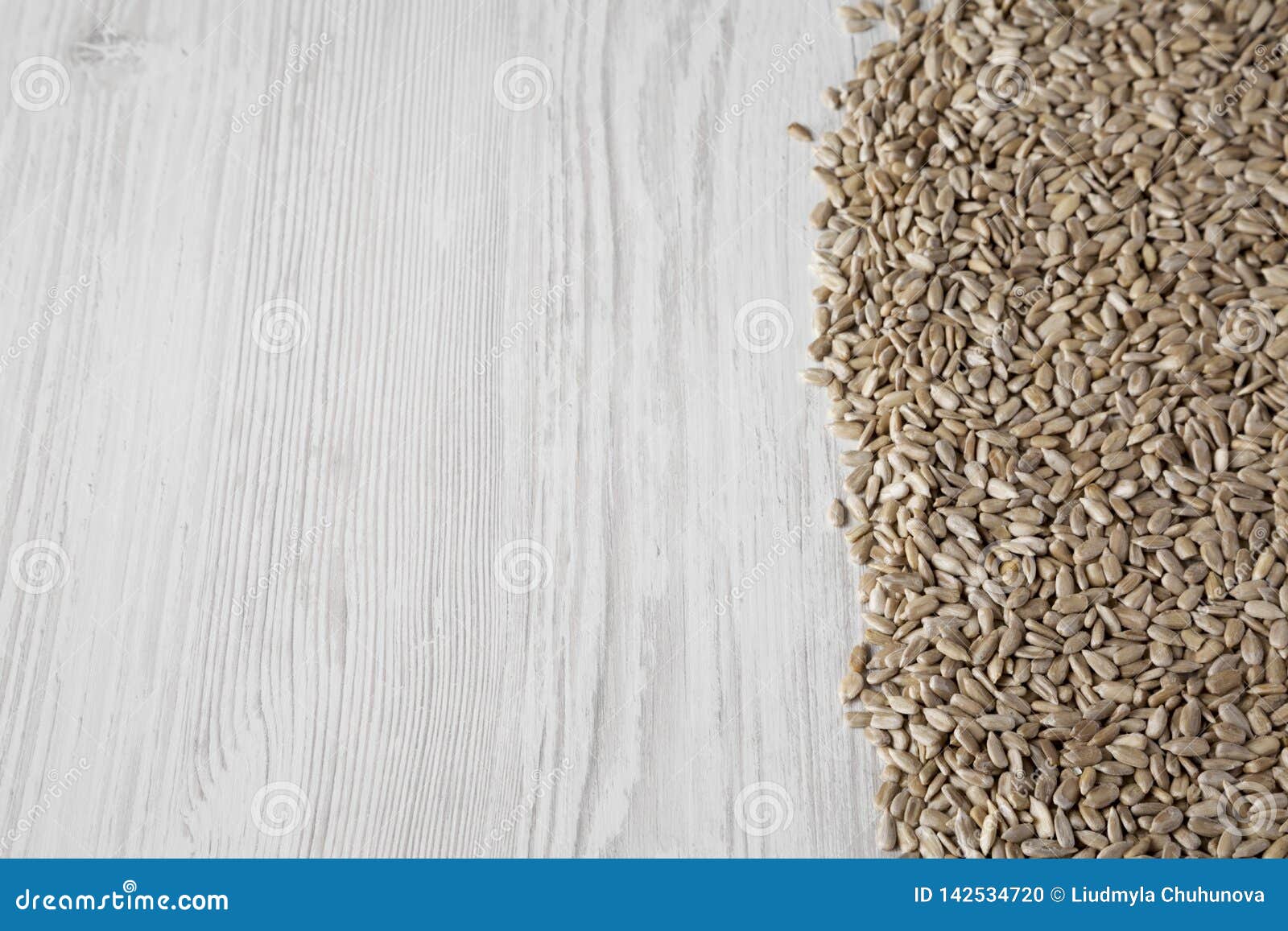Hulled Sunflower Seeds, Side View. Copy Space Stock Photo - Image of ...