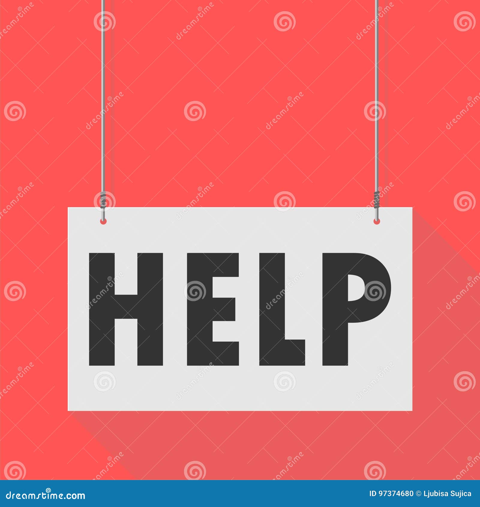 Hulp Hangend Teken vector illustratie. Illustratie bestaande uit nodig ...