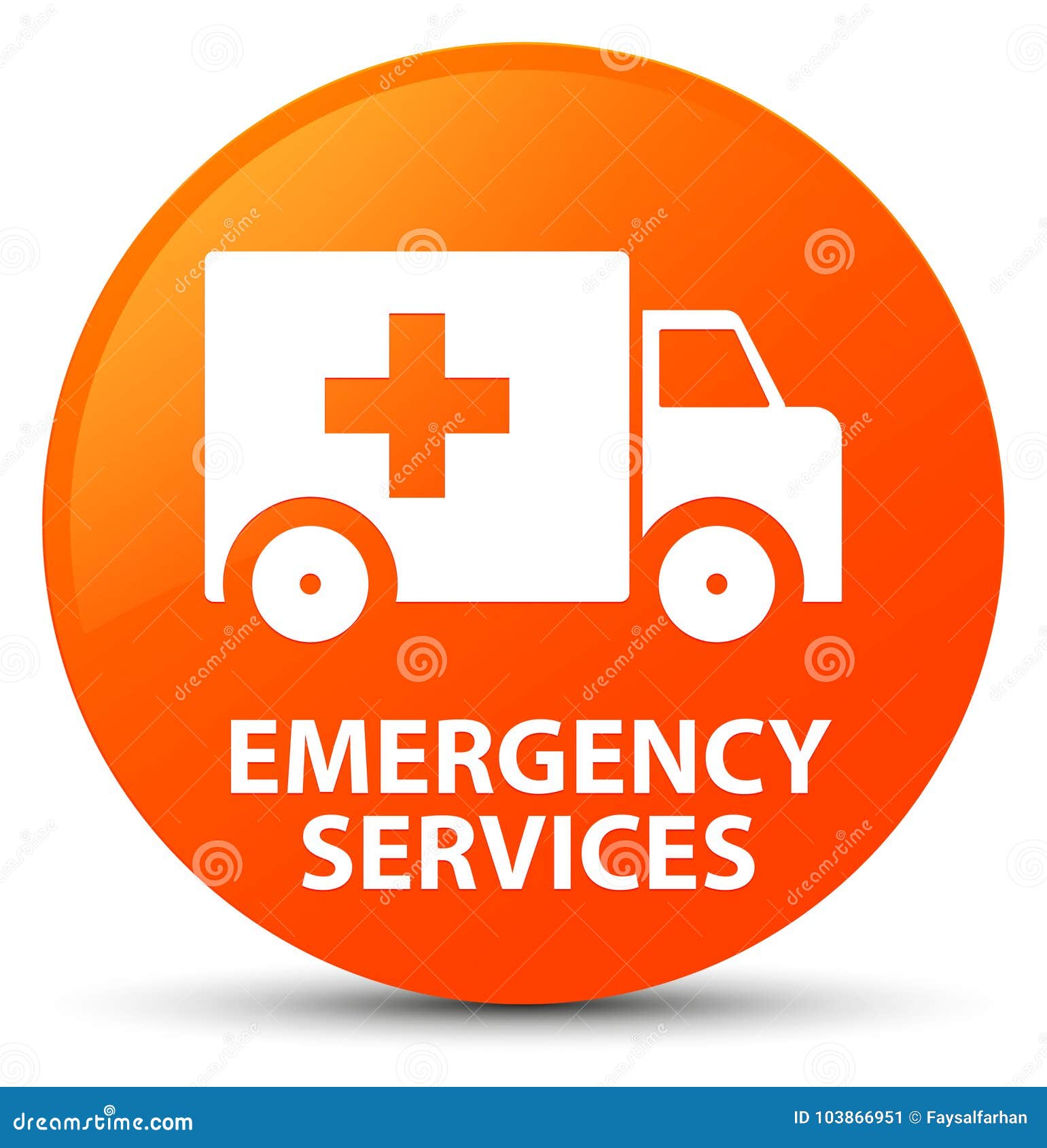 Hulpdiensten Oranje Ronde Knoop Stock Illustratie - Illustration of ...