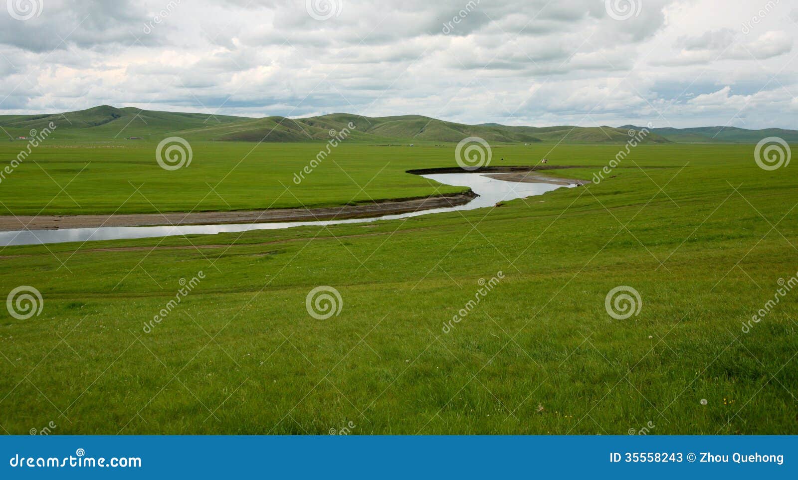 Hulun Buir the Beautiful Prairie Stock Image - Image of river, pasture ...