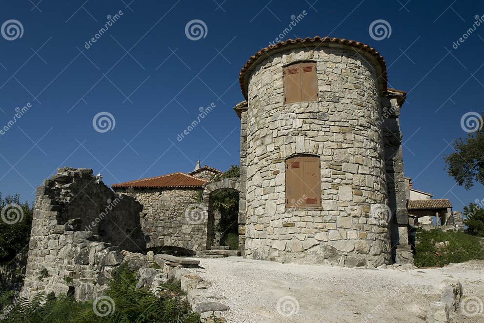 Hum, Croatia. stock image. Image of town, street, castle - 13916503