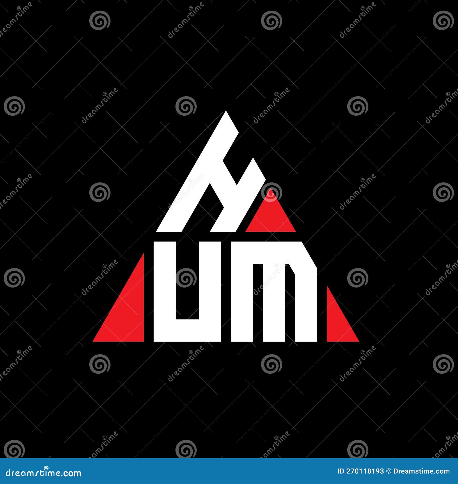 HUM Triangle Letter Logo Design With Triangle Shape. HUM Triangle Logo ...