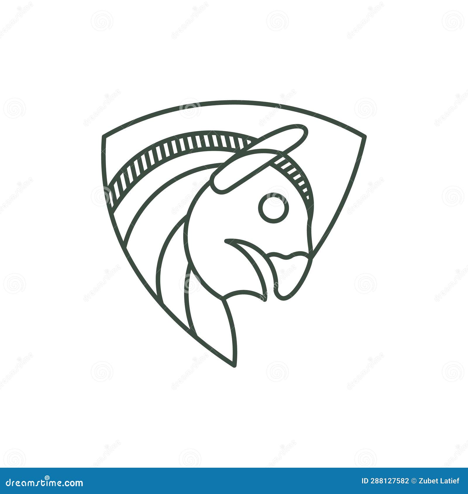 Huma Bird Shield Line Creative Logo Design Stock Vector - Illustration ...