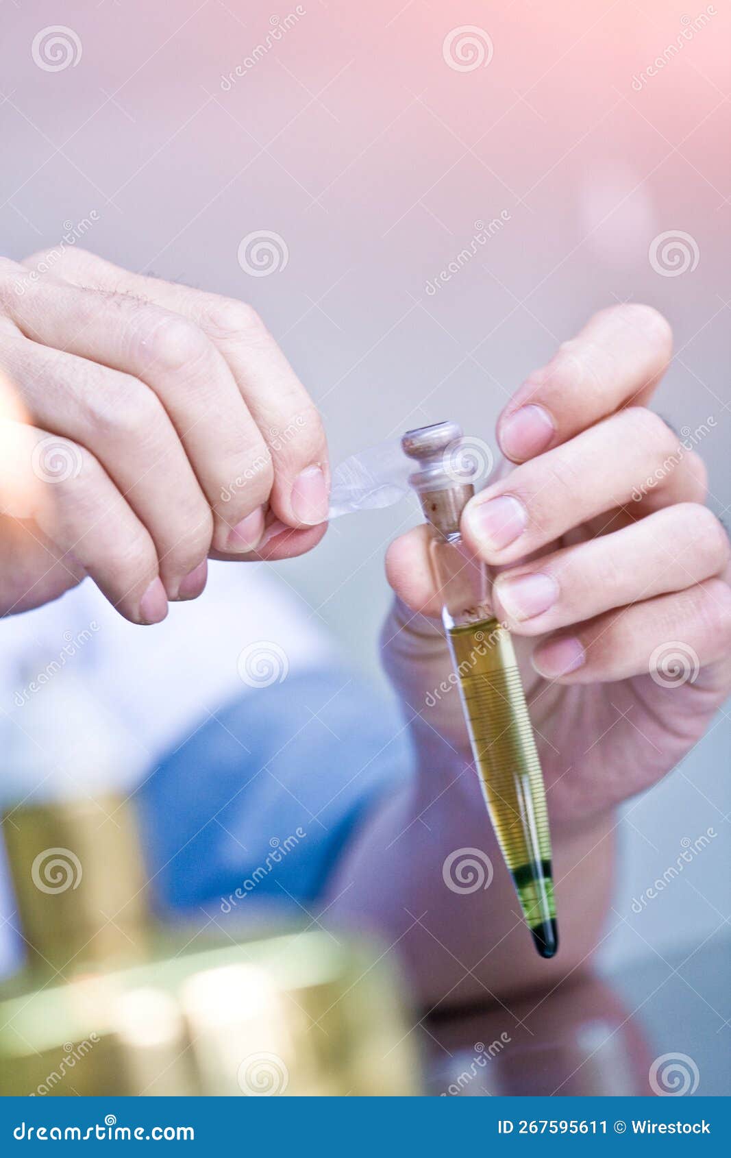 Huma Hand Holding Test Tube Stock Image - Image of experiment ...