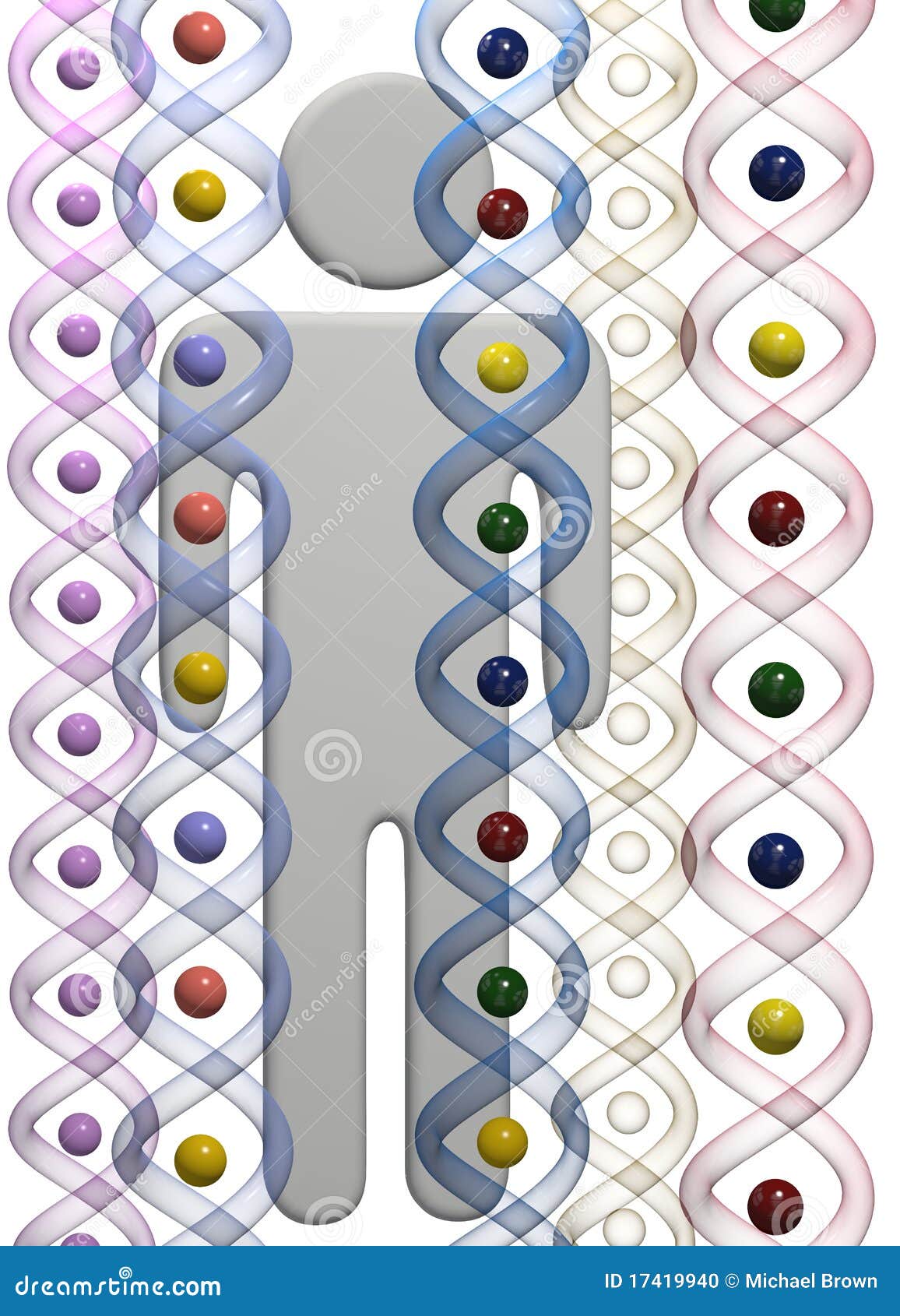 Human 3D DNA Genetic Science Abstract Stock Illustration - Illustration ...