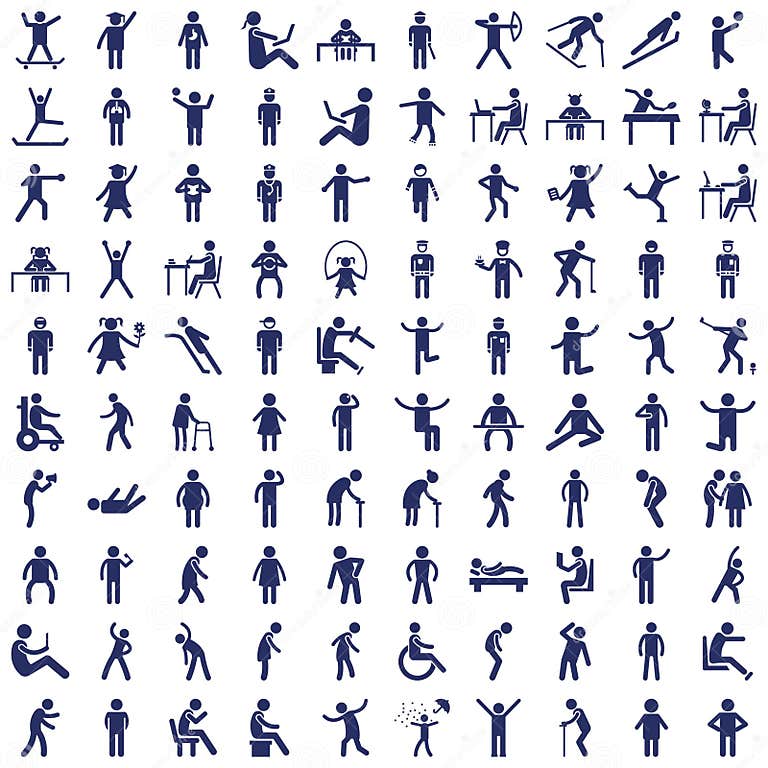 Human Activity Vector Icons Set Every Single Icon Can Be Easily ...