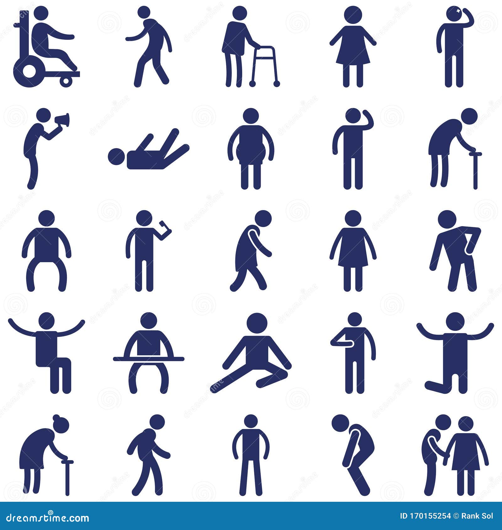 Human Activity Vector Icons Set Every Single Icon Can Be Easily ...