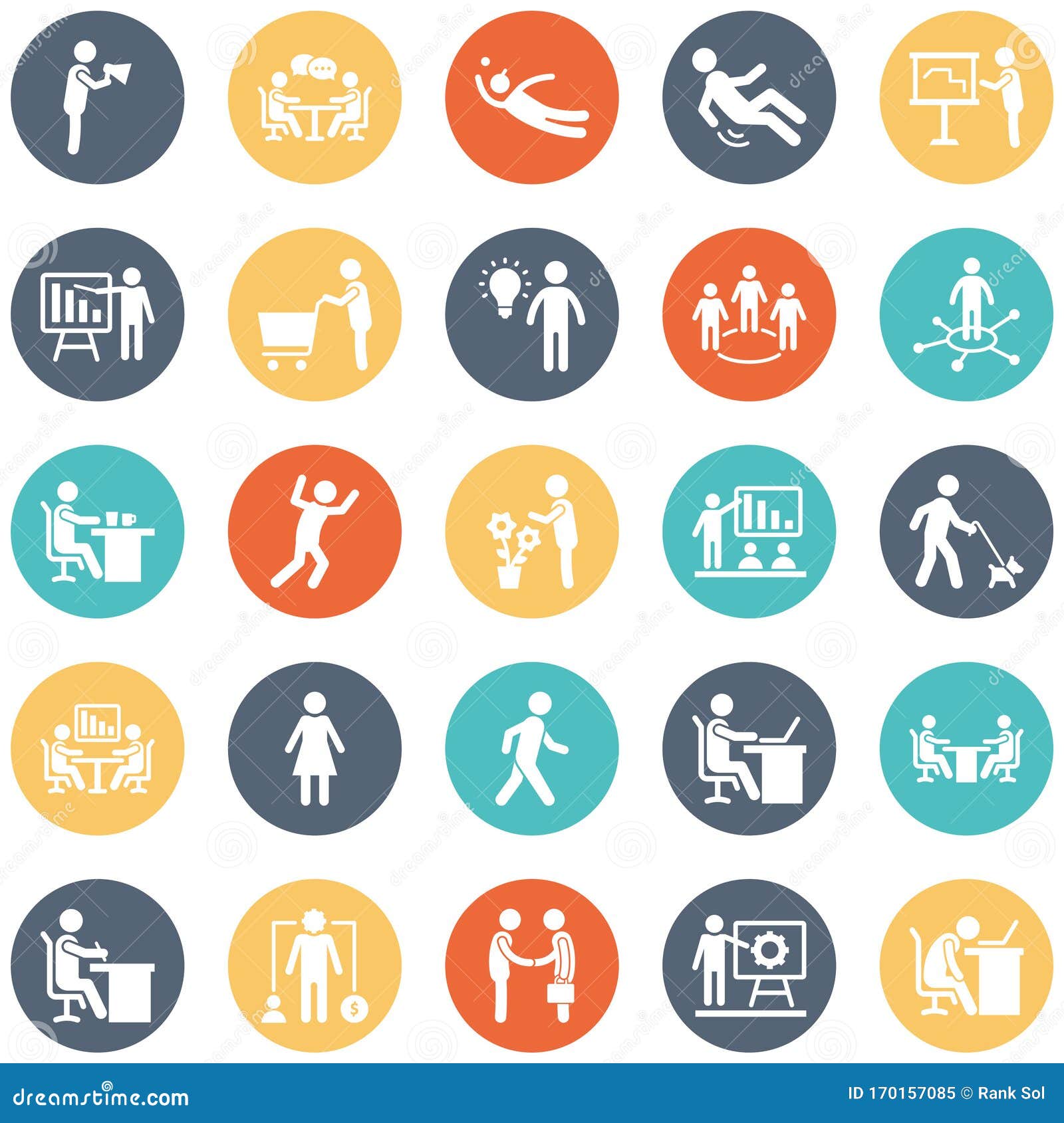Human Activity Vector Icons Set Every Single Icon Can Be Easily ...
