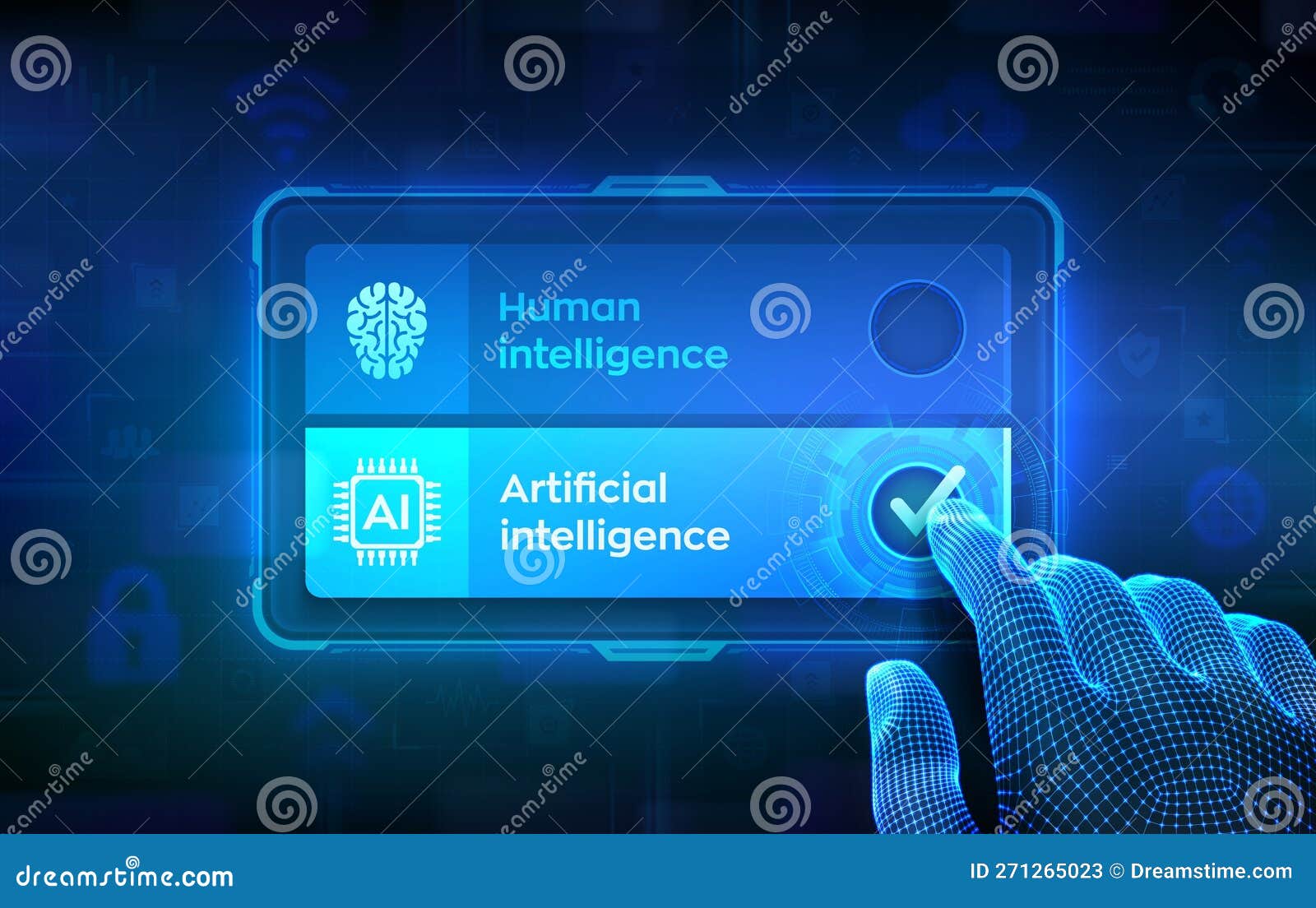 Human or AI Choice Concept. Human Mind Vs Artificial Intelligence ...