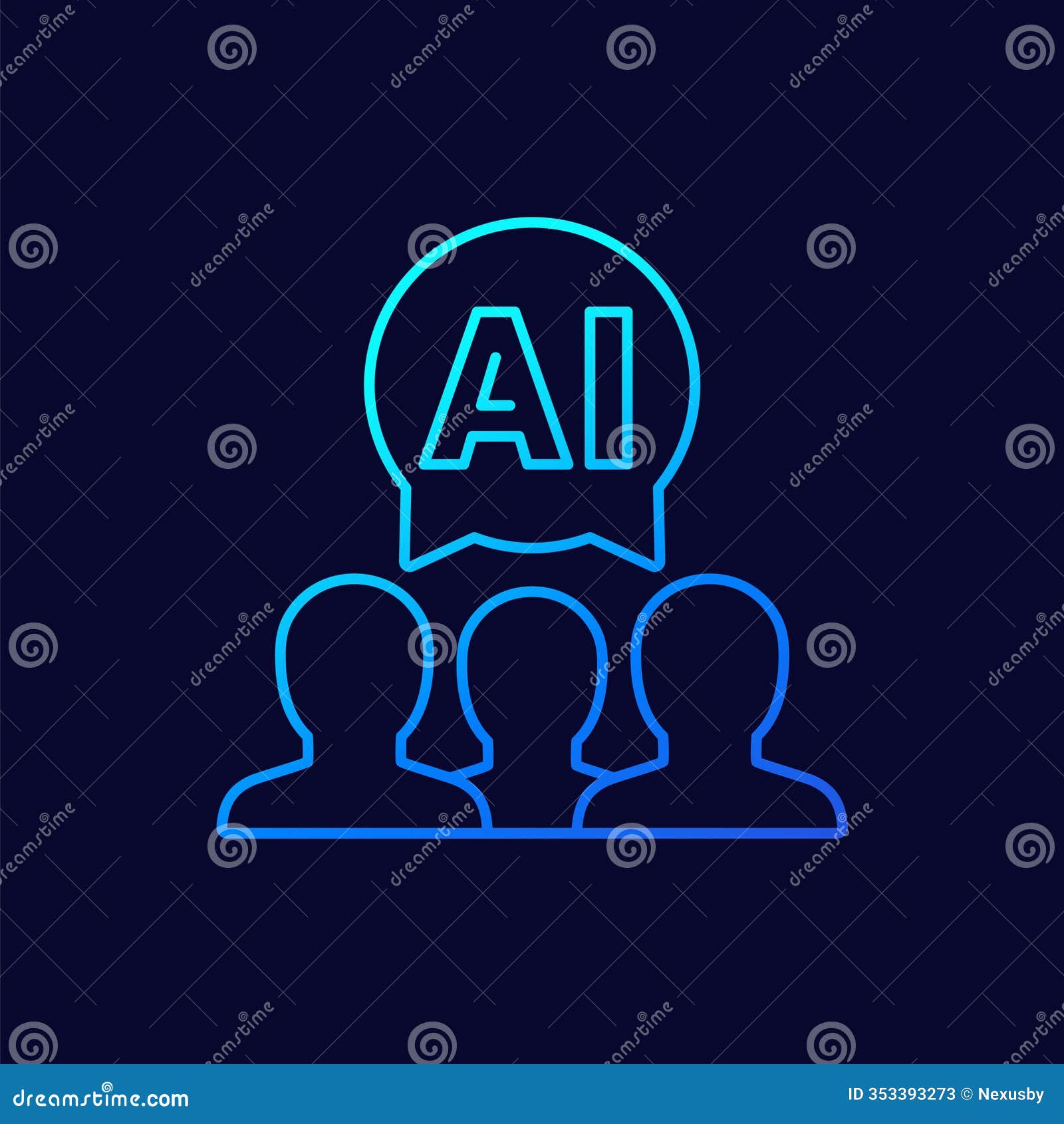 Human-AI Interaction Icon, Artificial Intelligence Stock Illustration ...