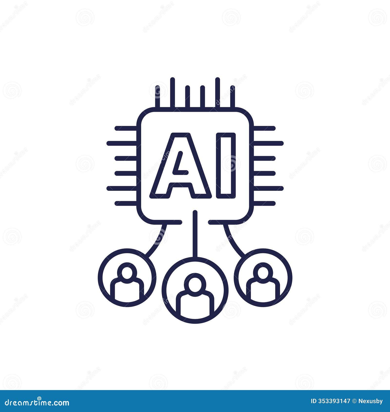 Human-AI Interaction Icon, Artificial Intelligence Stock Illustration ...