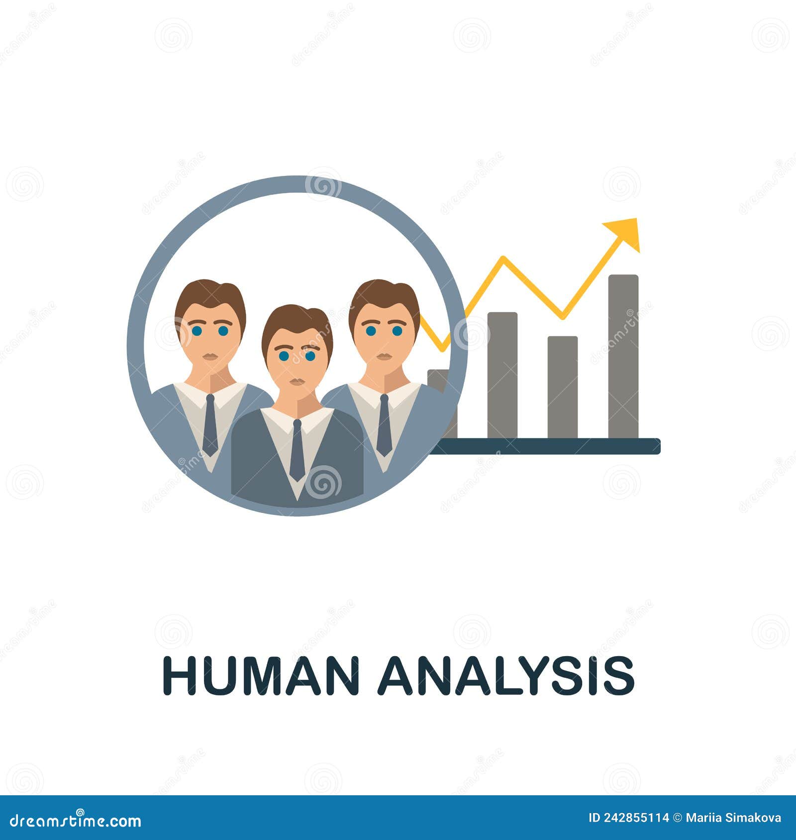 Human Analysis Flat Icon. Colored Element Sign from Recruitment ...