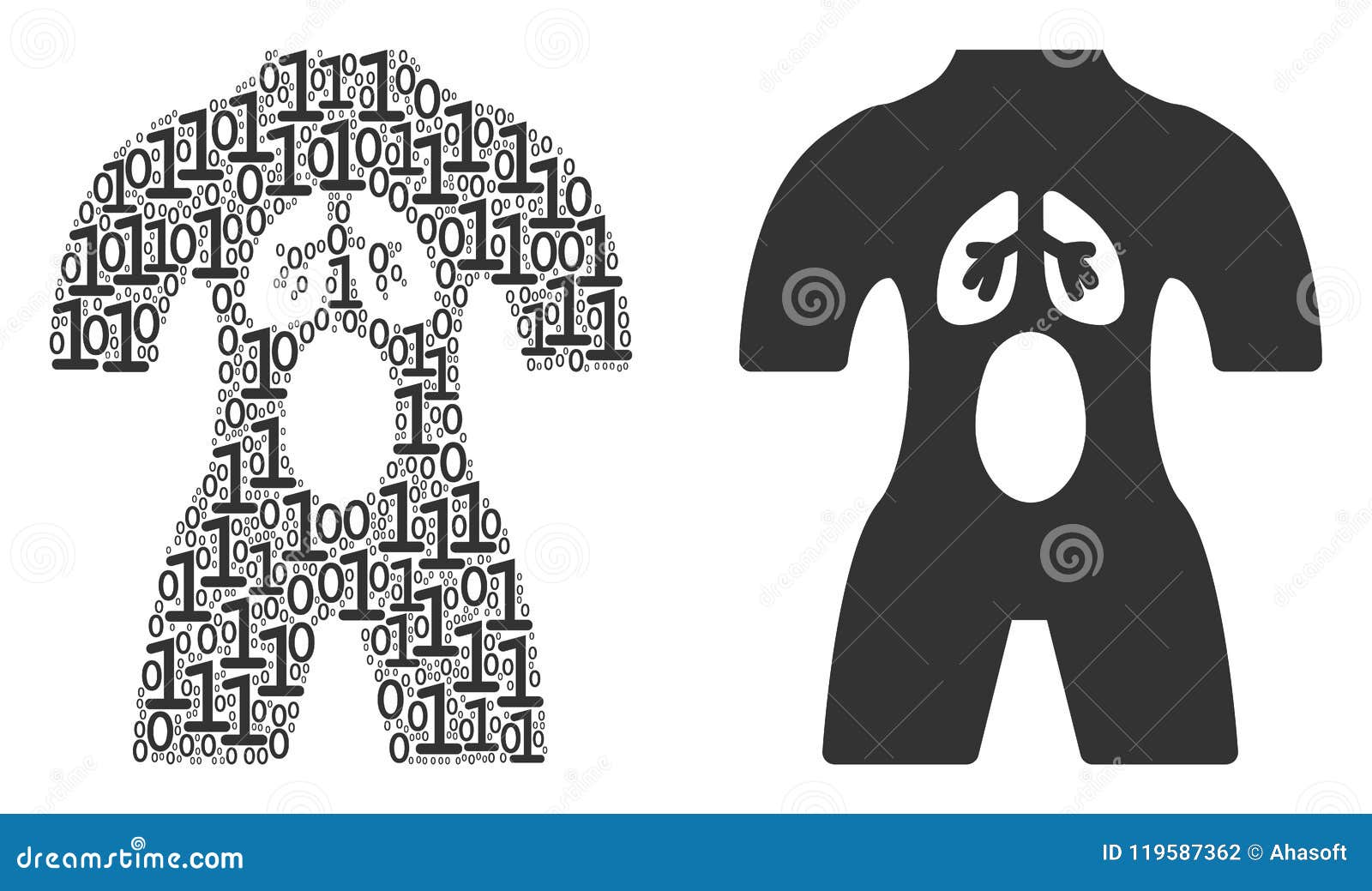Human Anatomy Composition of Binary Digits Stock Vector - Illustration ...