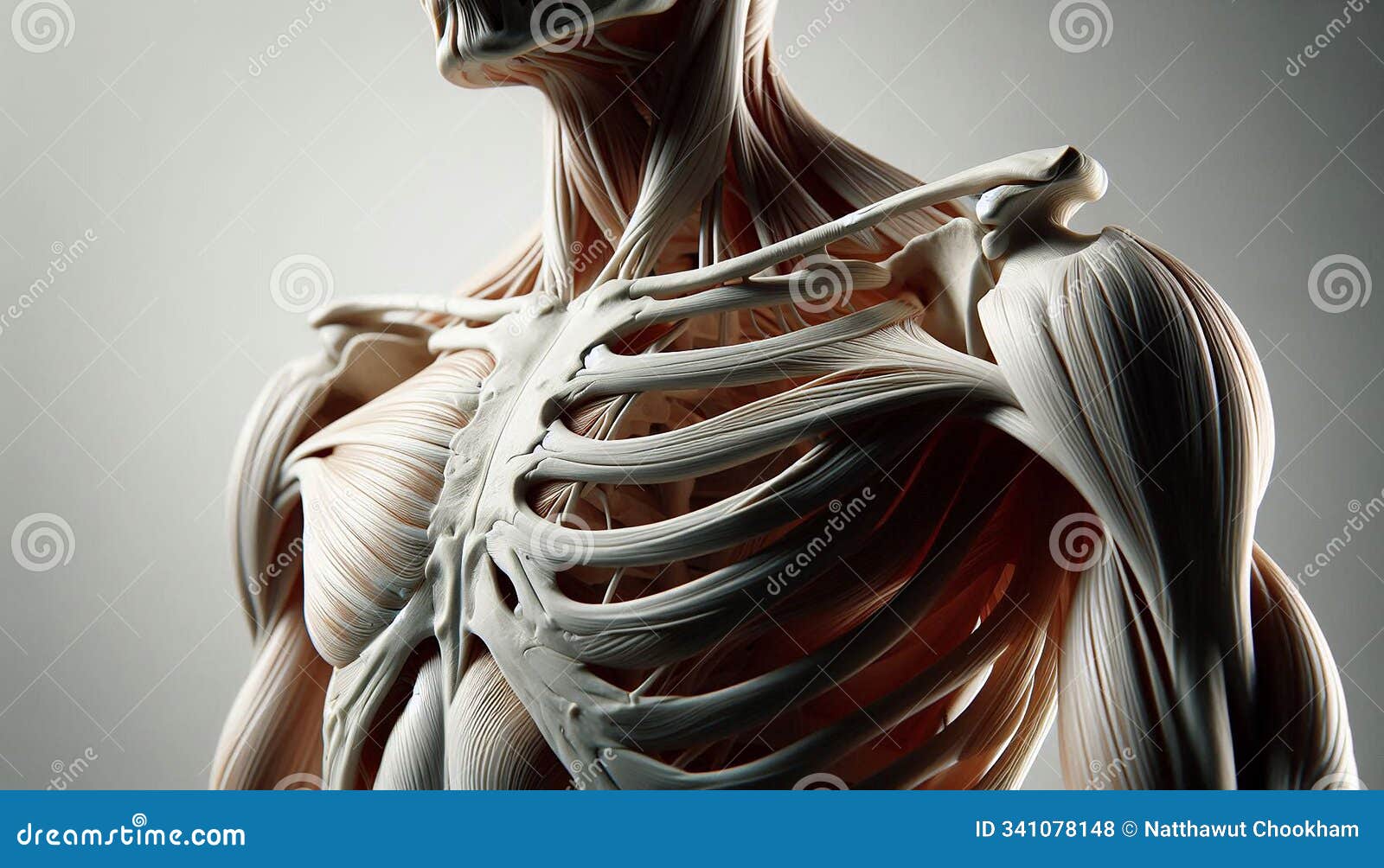 Human Anatomy Model with Detailed Muscle Structure Stock Illustration ...