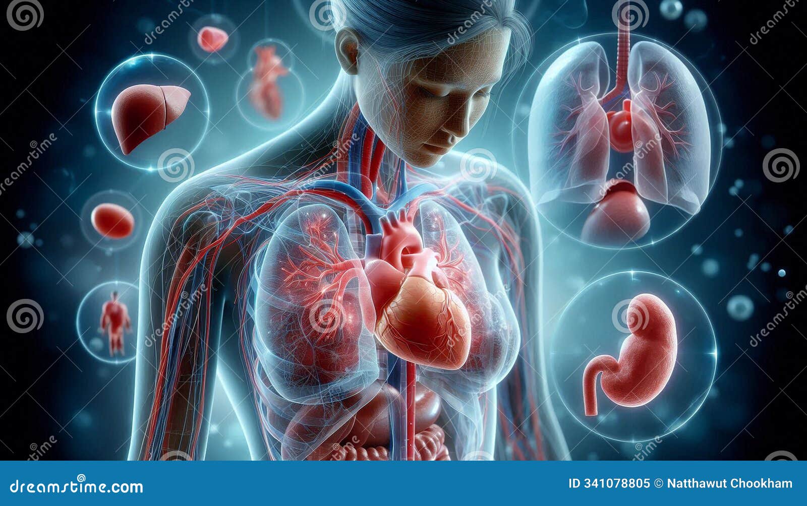 Human Anatomy Visualization with Organs and Systems Stock Illustration ...
