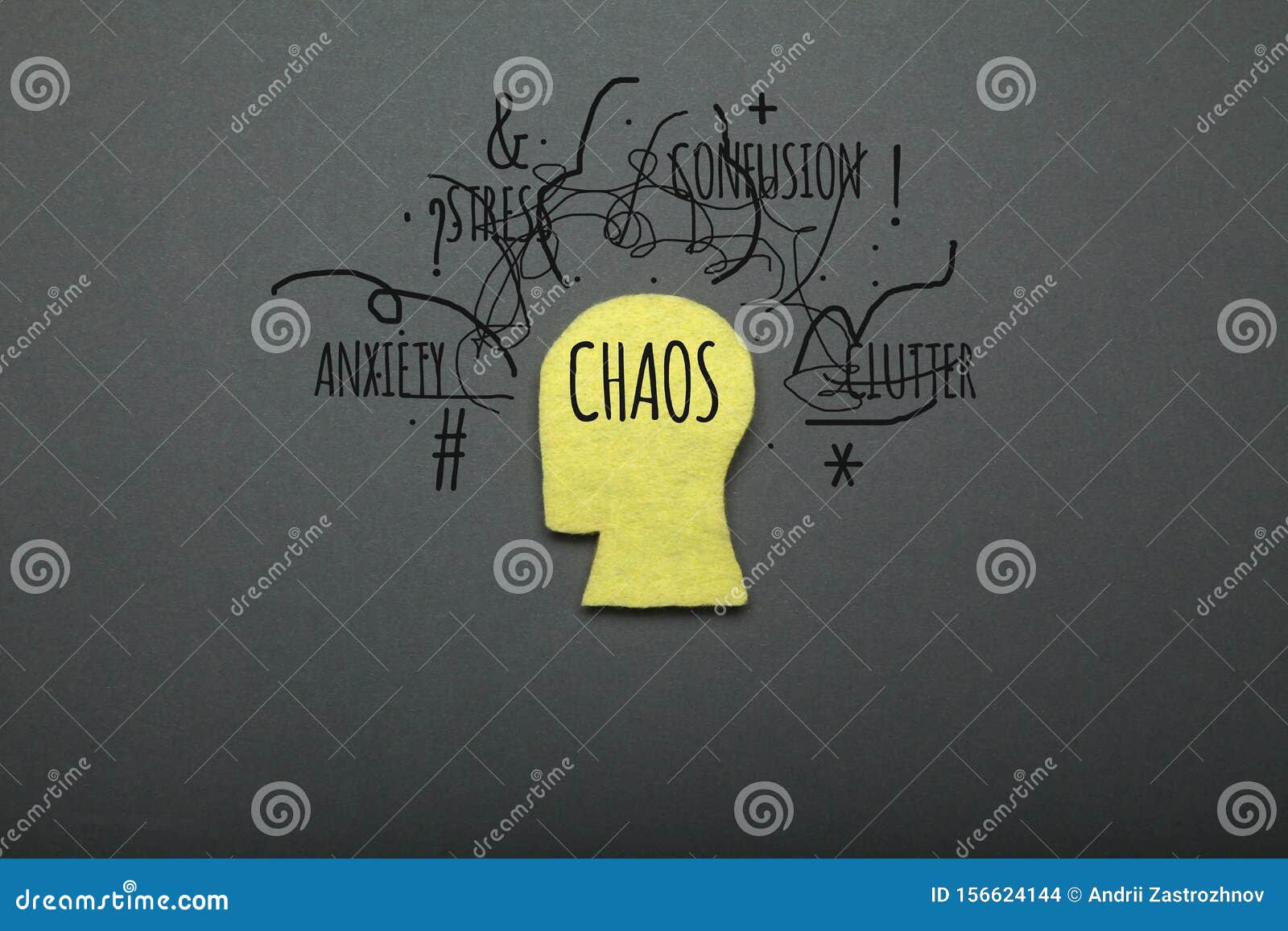 Human Anxiety, Brain Chaos Concept. Mental Confusion Stock Photo ...
