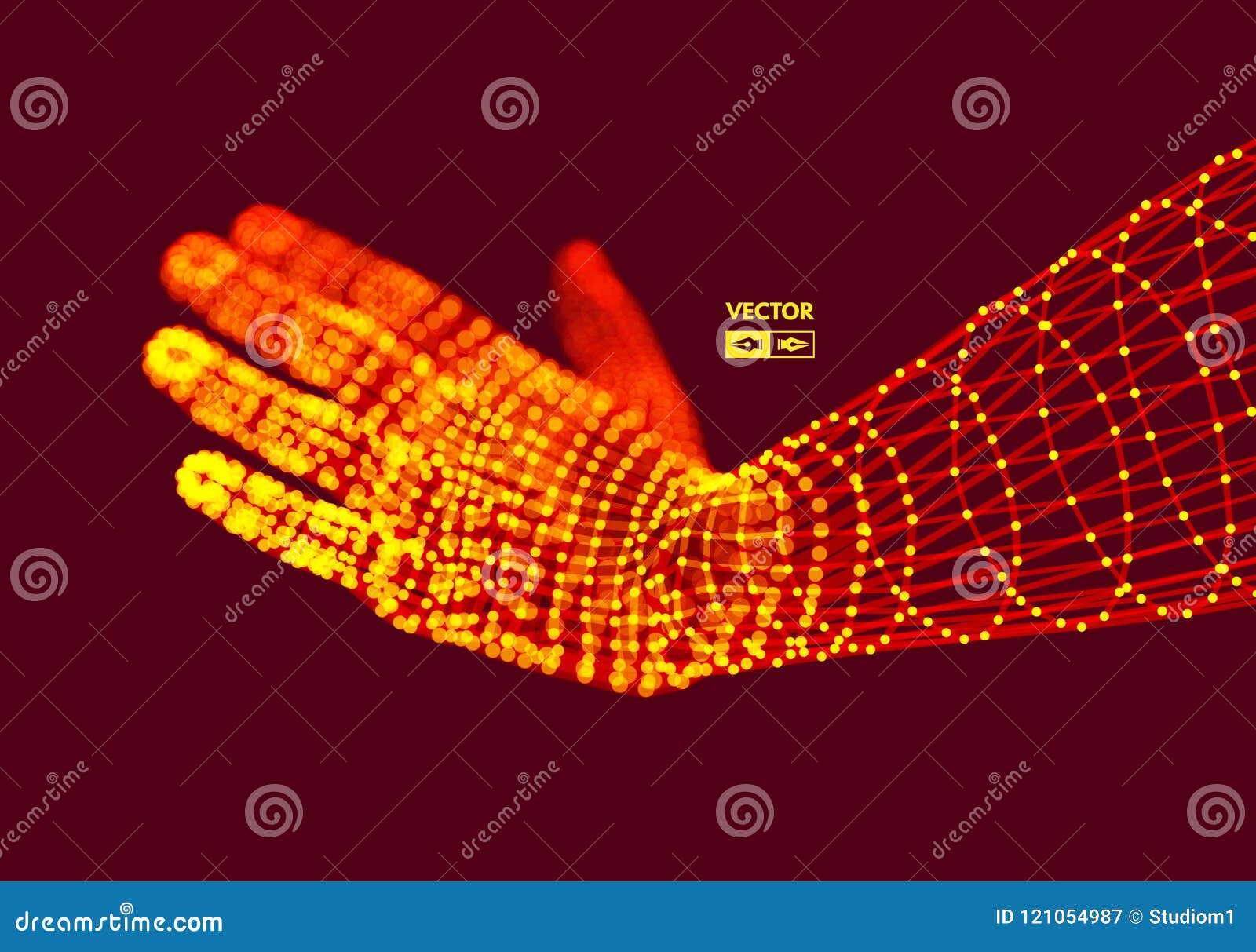 Human Arm. Hand Model. Connection Structure. Future Technology Concept ...