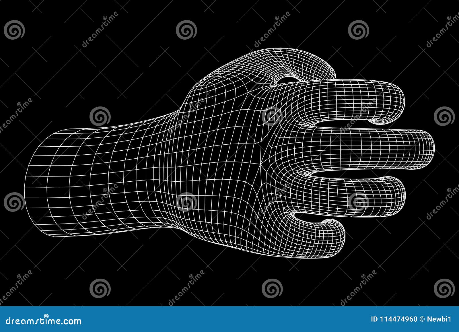 Human Arm wireframe stock vector. Illustration of network - 114474960