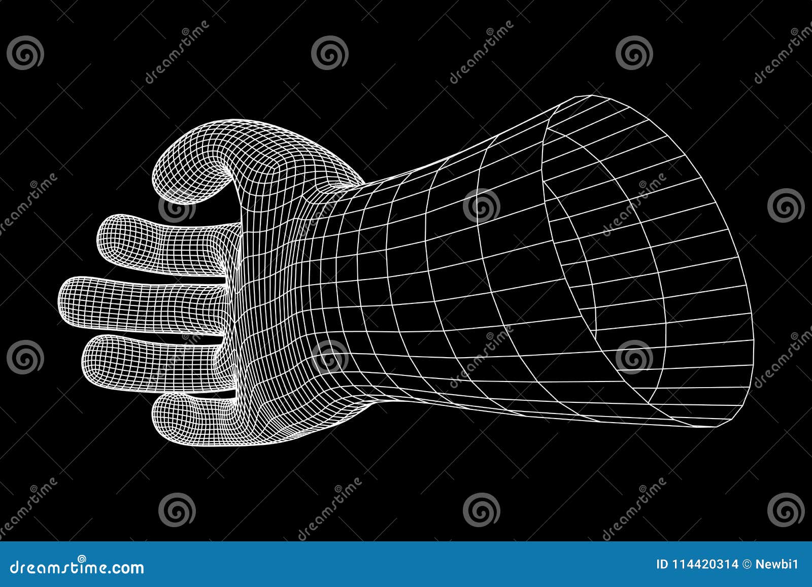 Human Arm wireframe stock vector. Illustration of modeling - 114420314