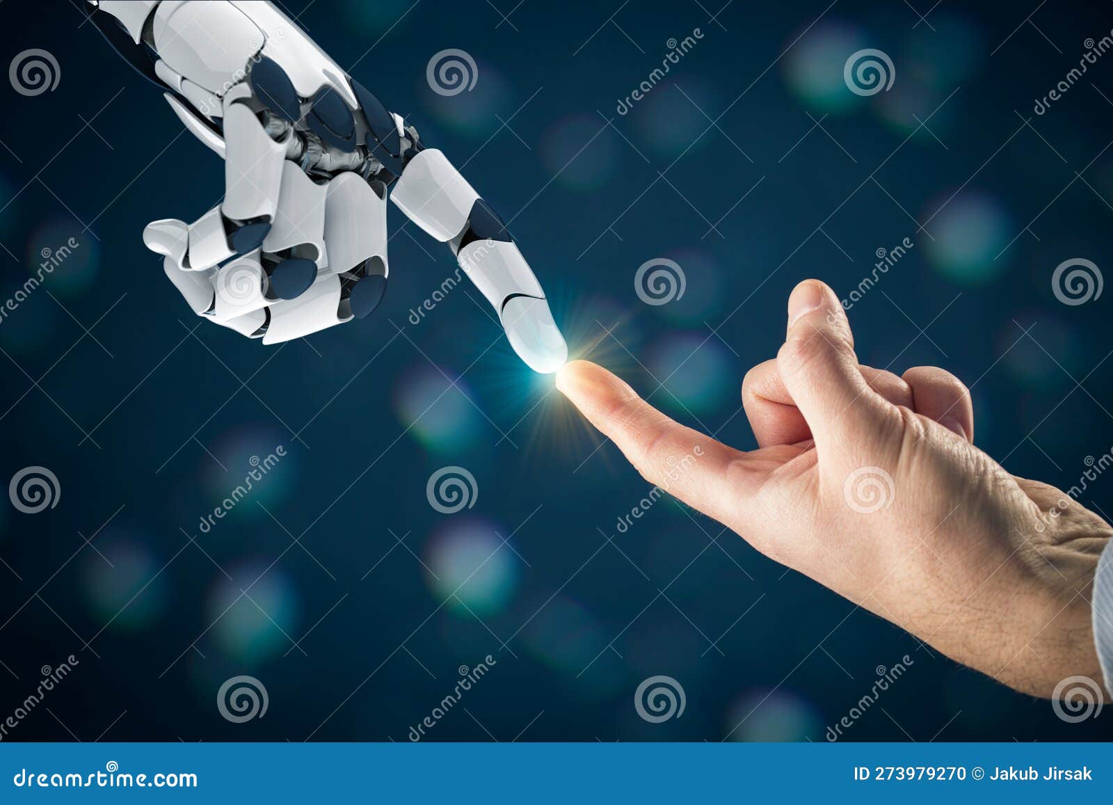 Human and Artificial Intelligence Cooperation Concept Stock Photo ...